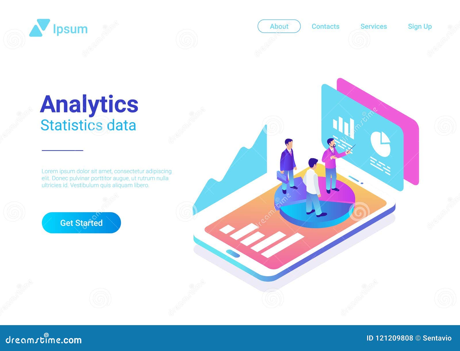 Isometric Flat Analytics Marketing Vector People S Stock Illustration ...