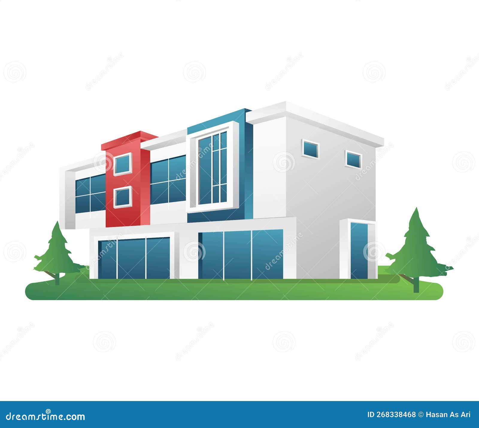 Concept 3d Illustration of Two Storey Shophouse Building Stock ...