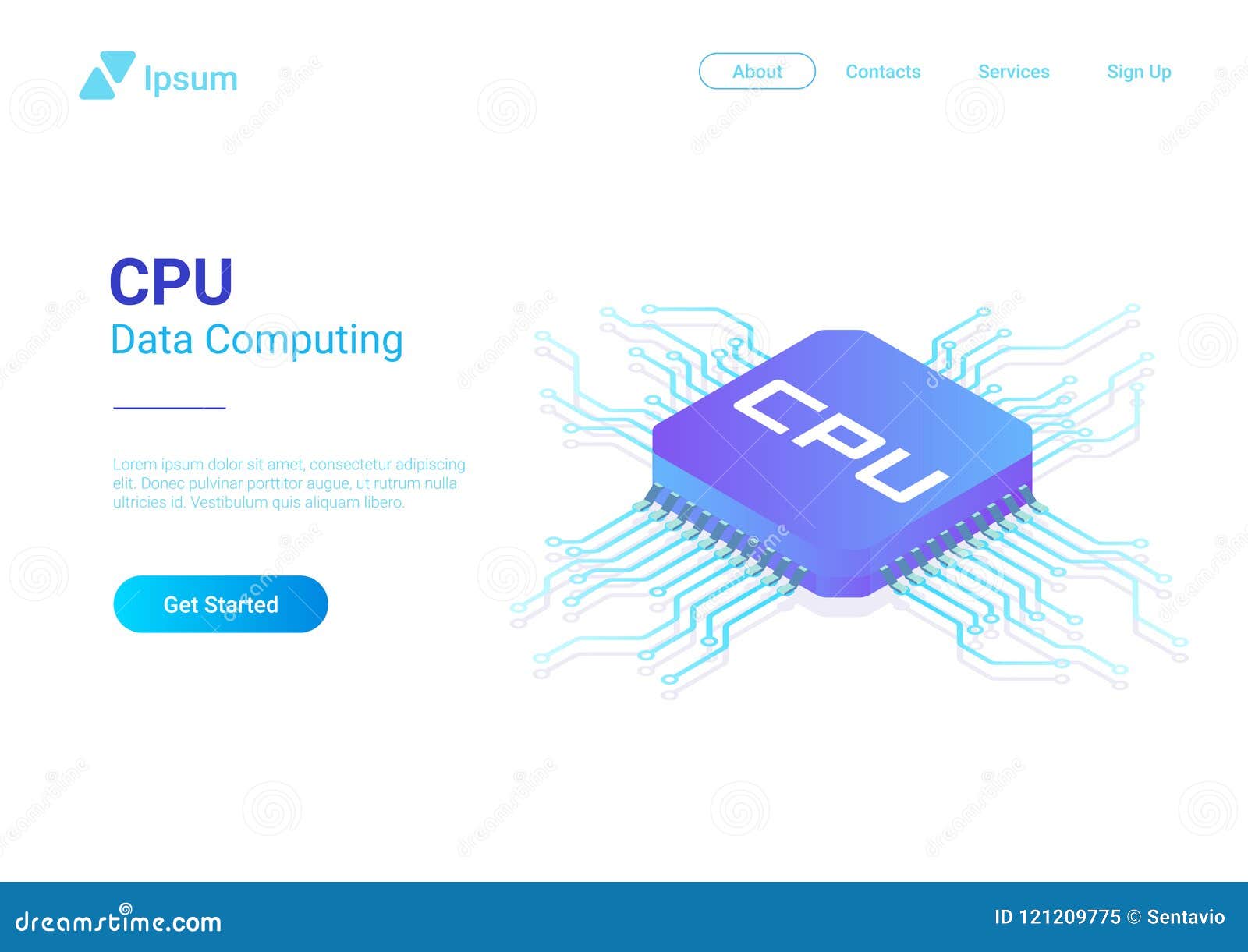 Isometric Flat CPU GPU Processor Chip Vector Illus Stock Illustration ...