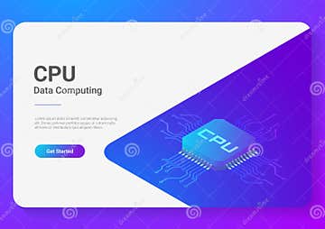 Isometric Flat CPU GPU Processor Chip Vector Illus Stock Vector - Illustration of chip, micro ...