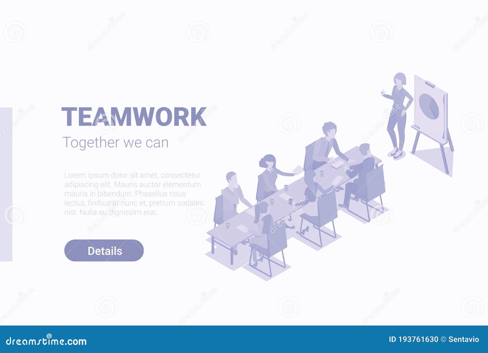 Isometric Flat 3D Business People Sitting at Table Presentation Meeting ...