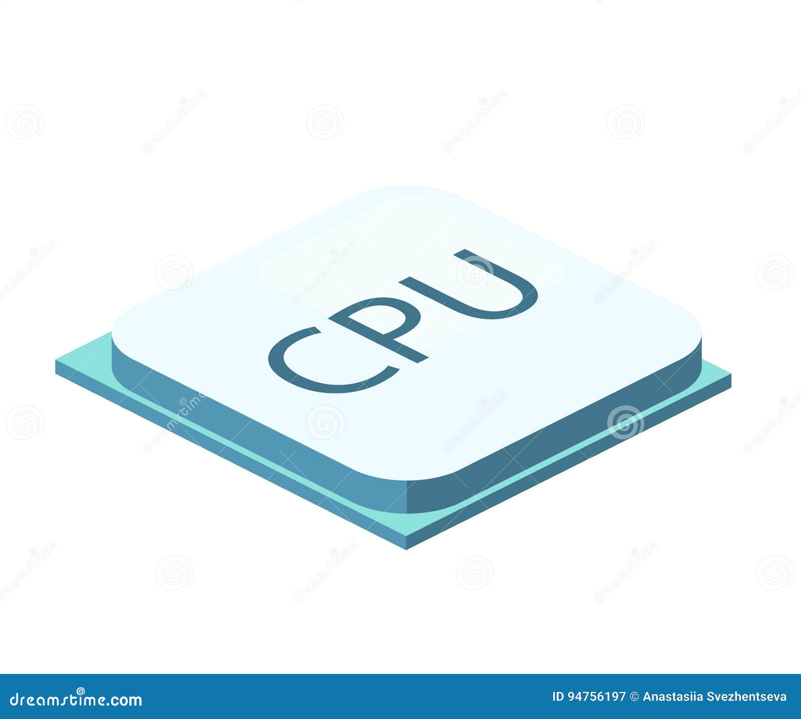 Isometric Flat 3D Concept Cpu Icon Stock Illustration - Illustration of ...