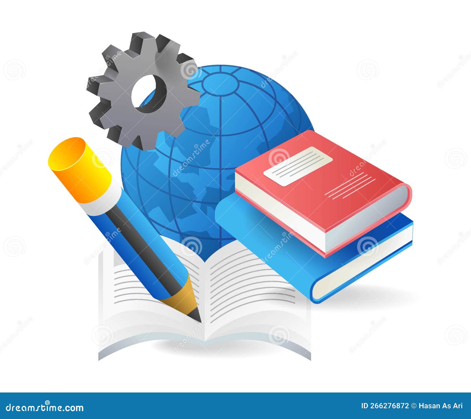Flat 3d Concept Illustration of Writing and Reading Learning Process ...