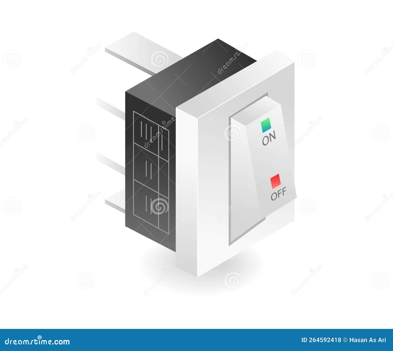 3d Illustration of Electric Control Socket Button Concept Stock ...