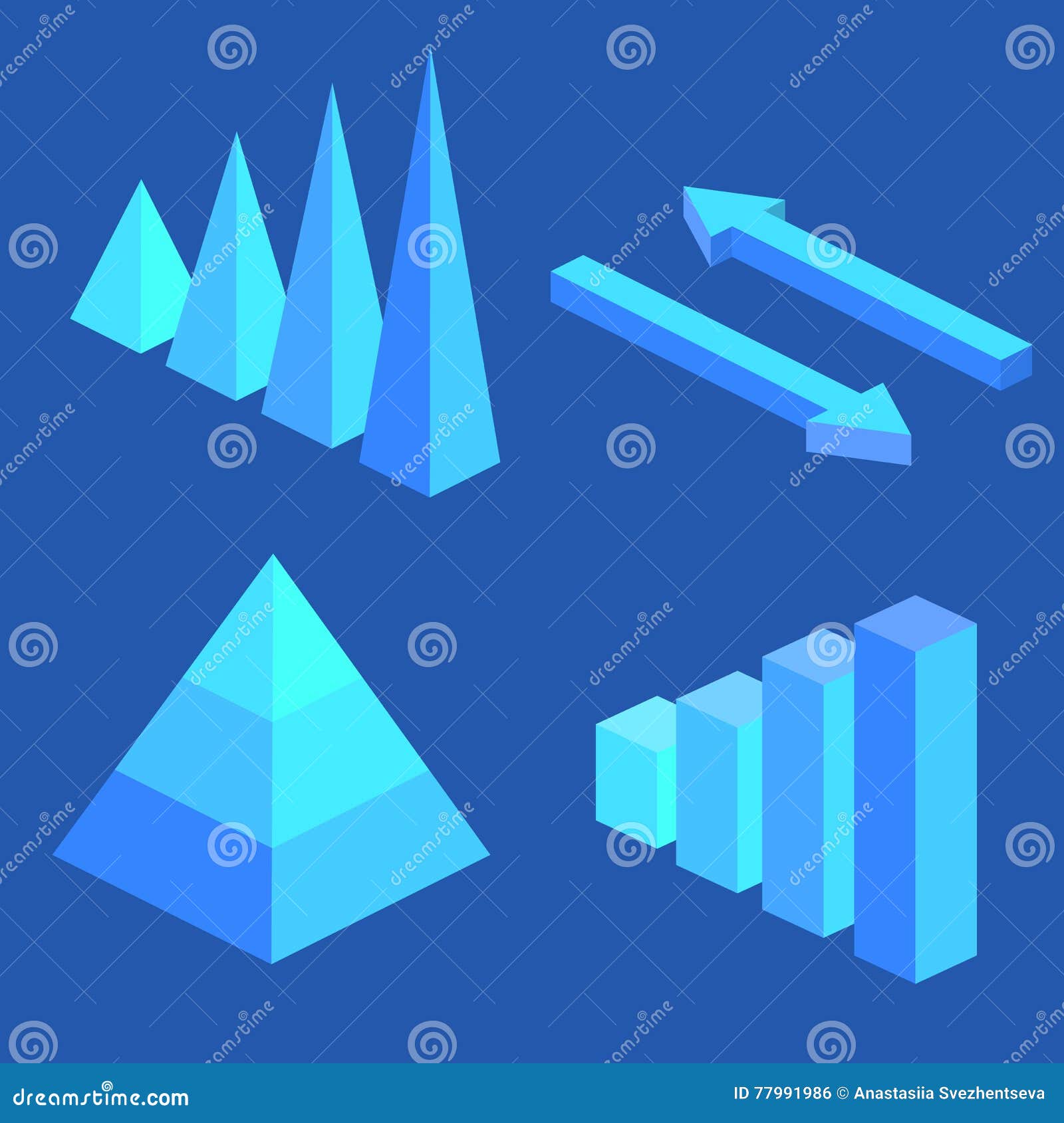 Isometric Flat 3D Infographic Elements with Data Icons and Design ...