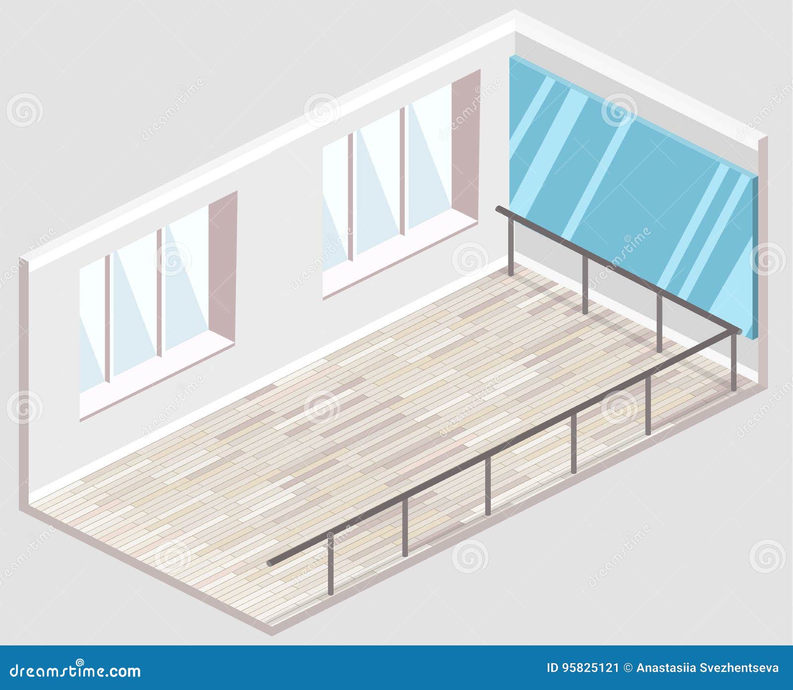 Isometric Flat 3D Isolated Concept Cutaway Interiortraining Dance-hall ...
