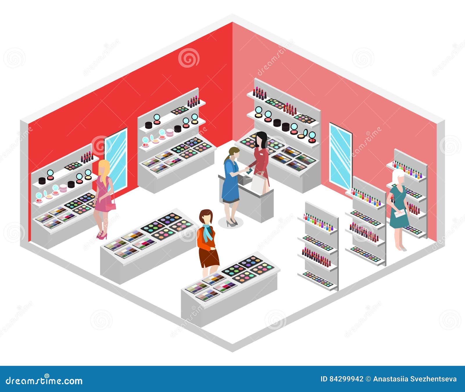 Cosmetics Shop Line Icon Concept. Cosmetics Shop Flat Vector Symbol ...