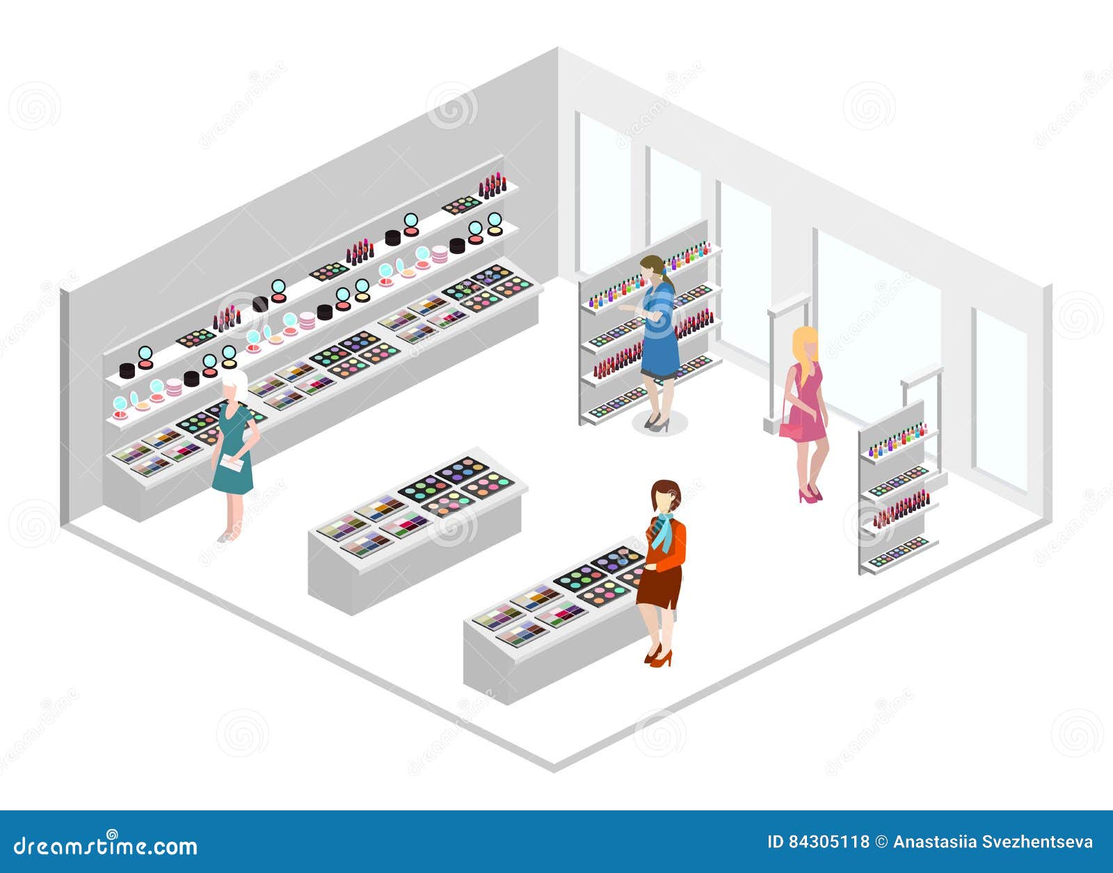 Cosmetics Shop Line Icon Concept. Cosmetics Shop Flat Vector Symbol ...