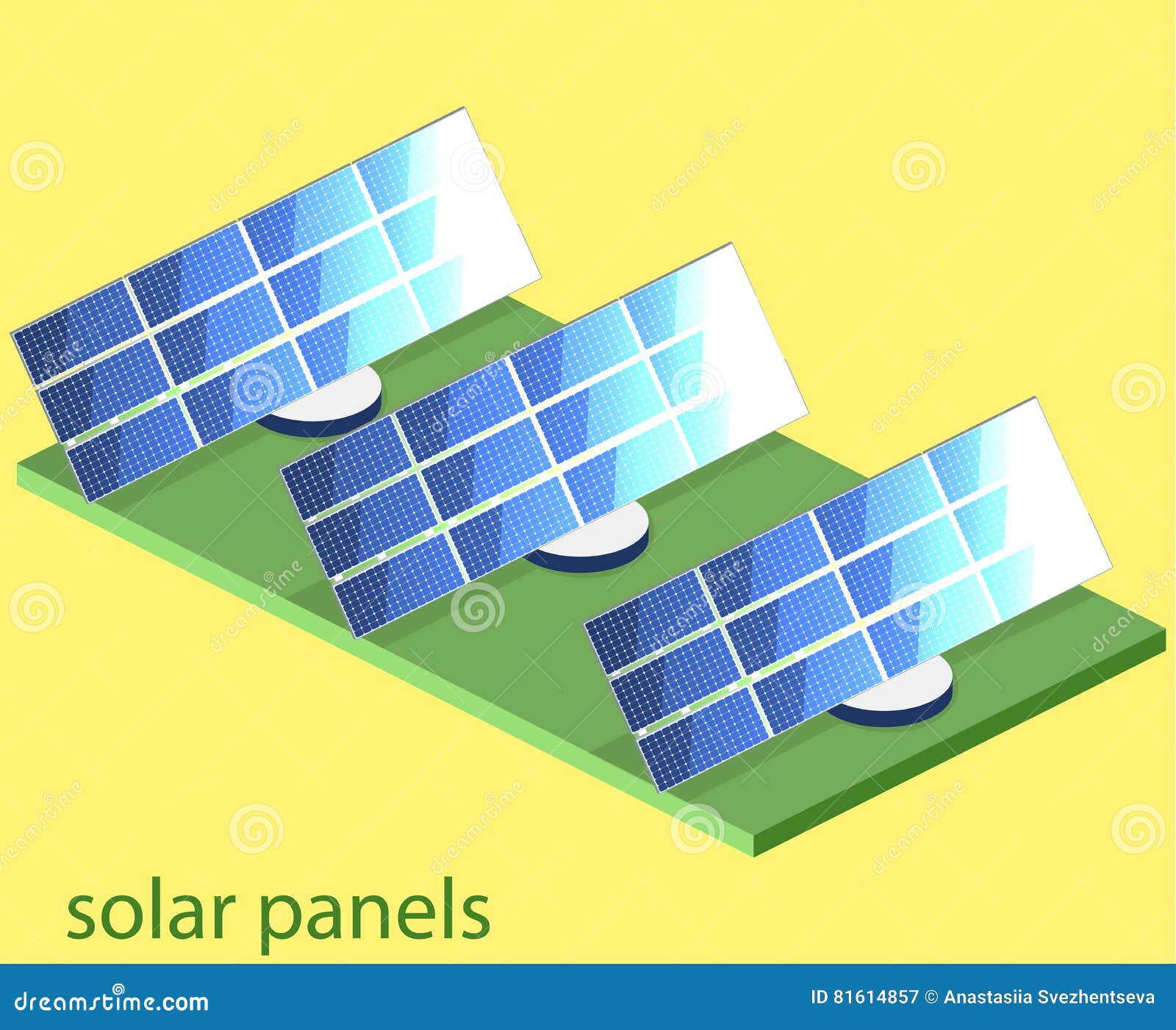 Isometric Flat 3D Outside Solar Panels Stock Illustration ...