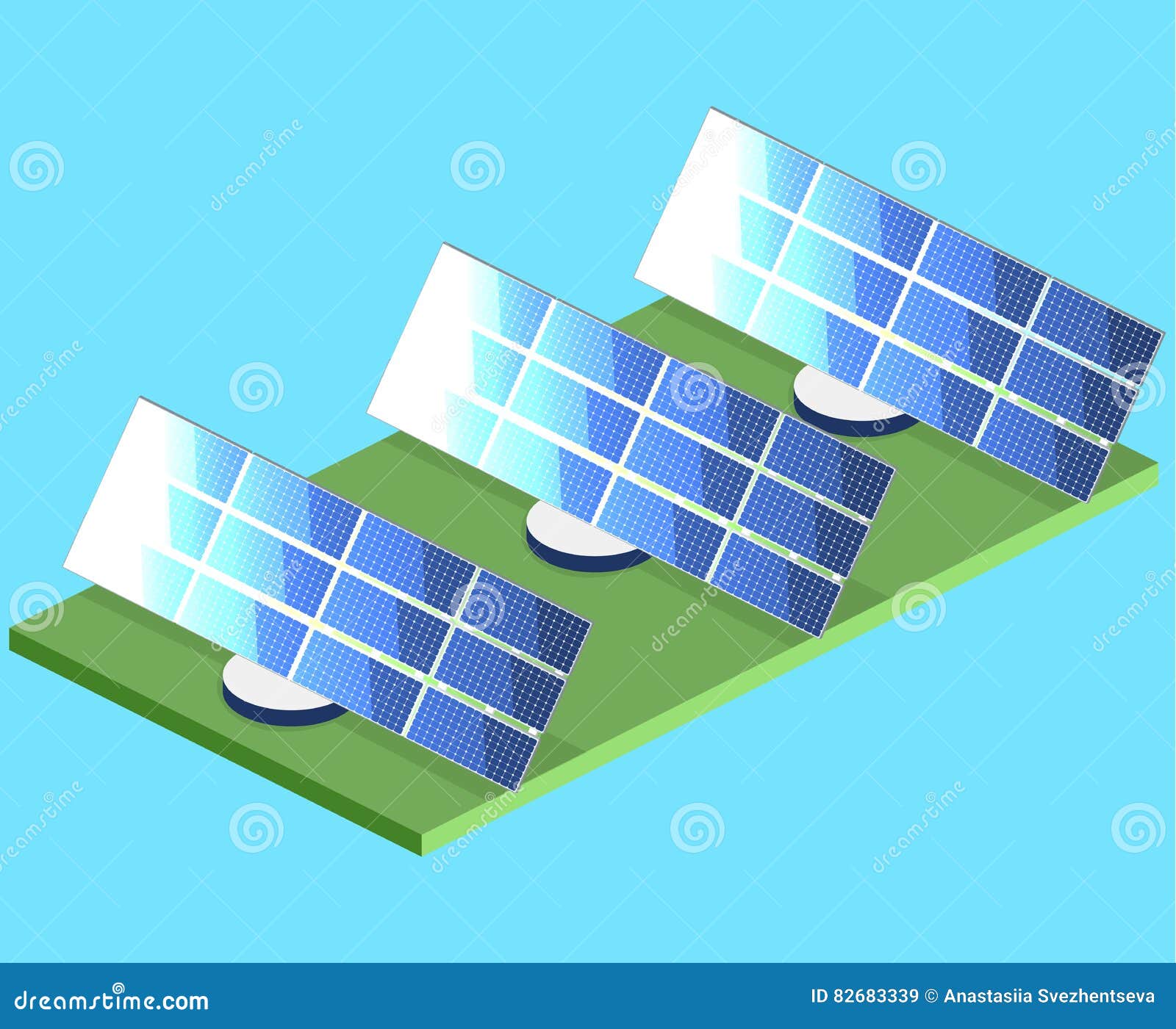 Isometric Flat 3D Outside Solar Panels Stock Illustration ...