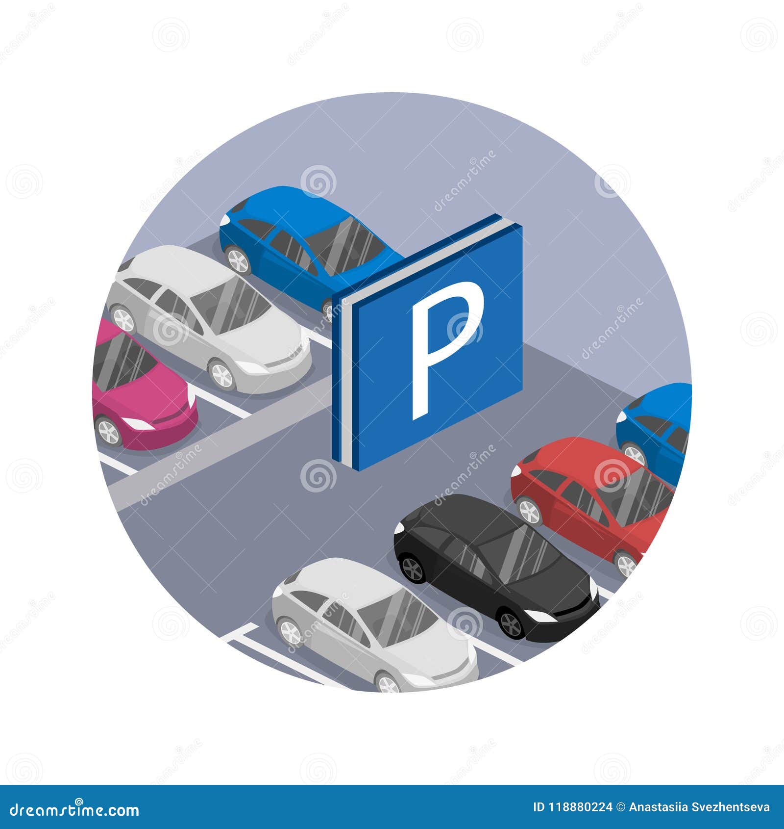 Isometric Flat 3D Vector Car. Urban Transport. Parking Space Stock ...