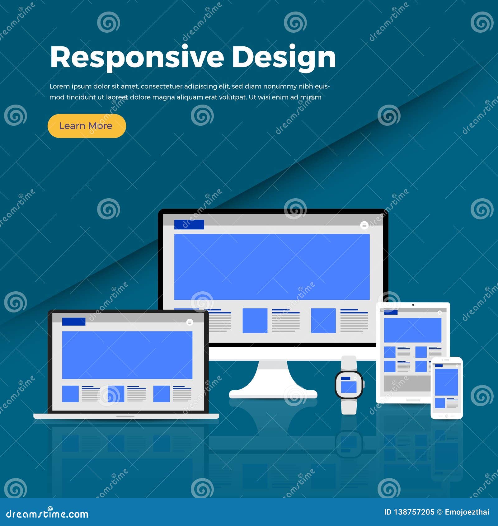 Isometric Flat Design Concept Responsive Design. Mockup Website ...