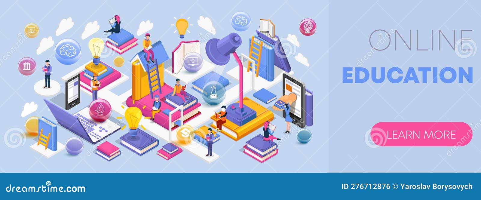 Isometric Flat Design for Online Education. Modern Vector Graphics for ...