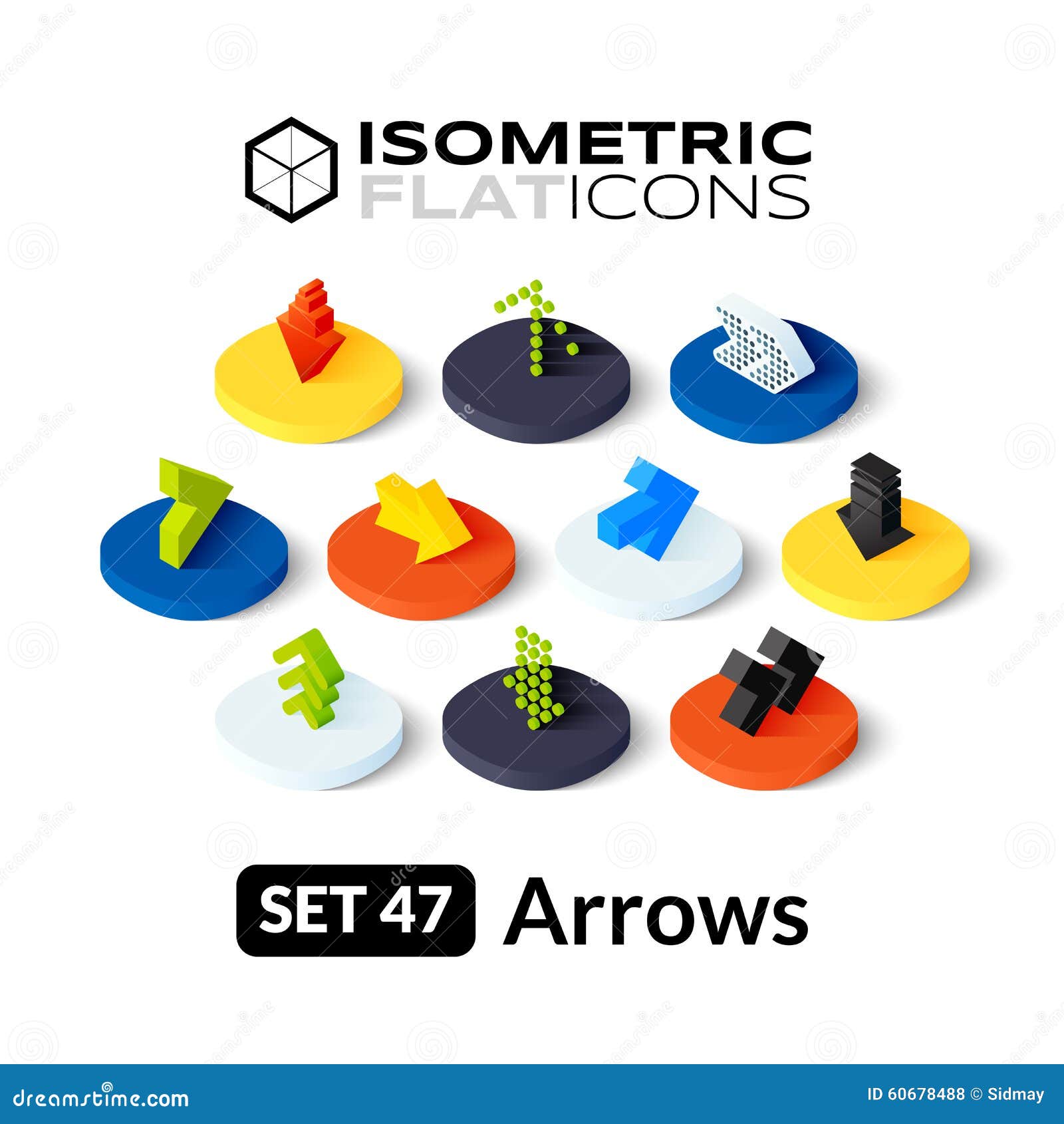 Isometric Flat Icons Set 47 Stock Vector - Illustration of colorful ...
