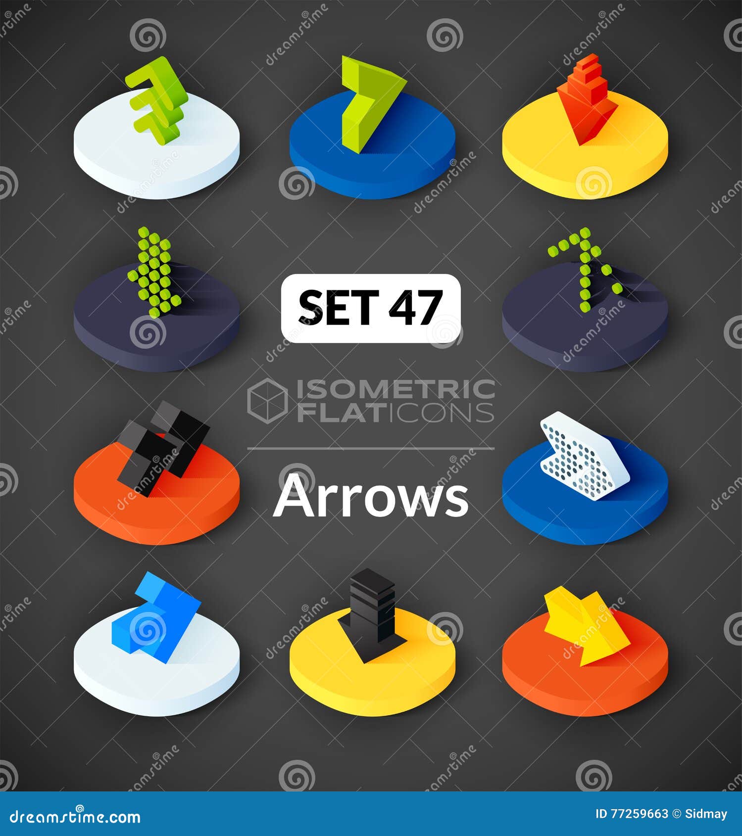 Isometric Flat Icons Set 47 Stock Vector - Illustration of flat, back ...