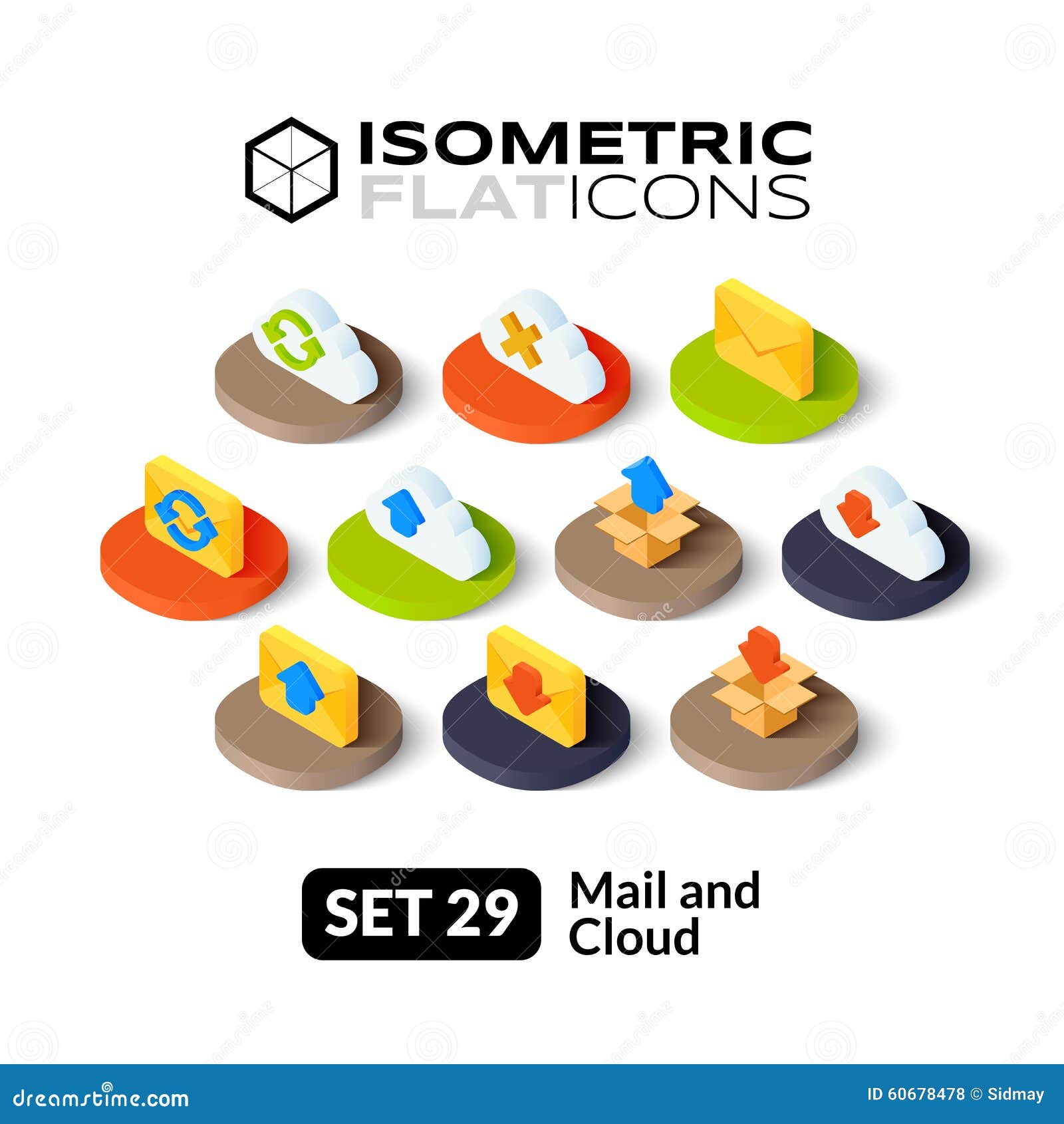 Isometric Flat Icons Set 29 Stock Vector - Illustration of element ...