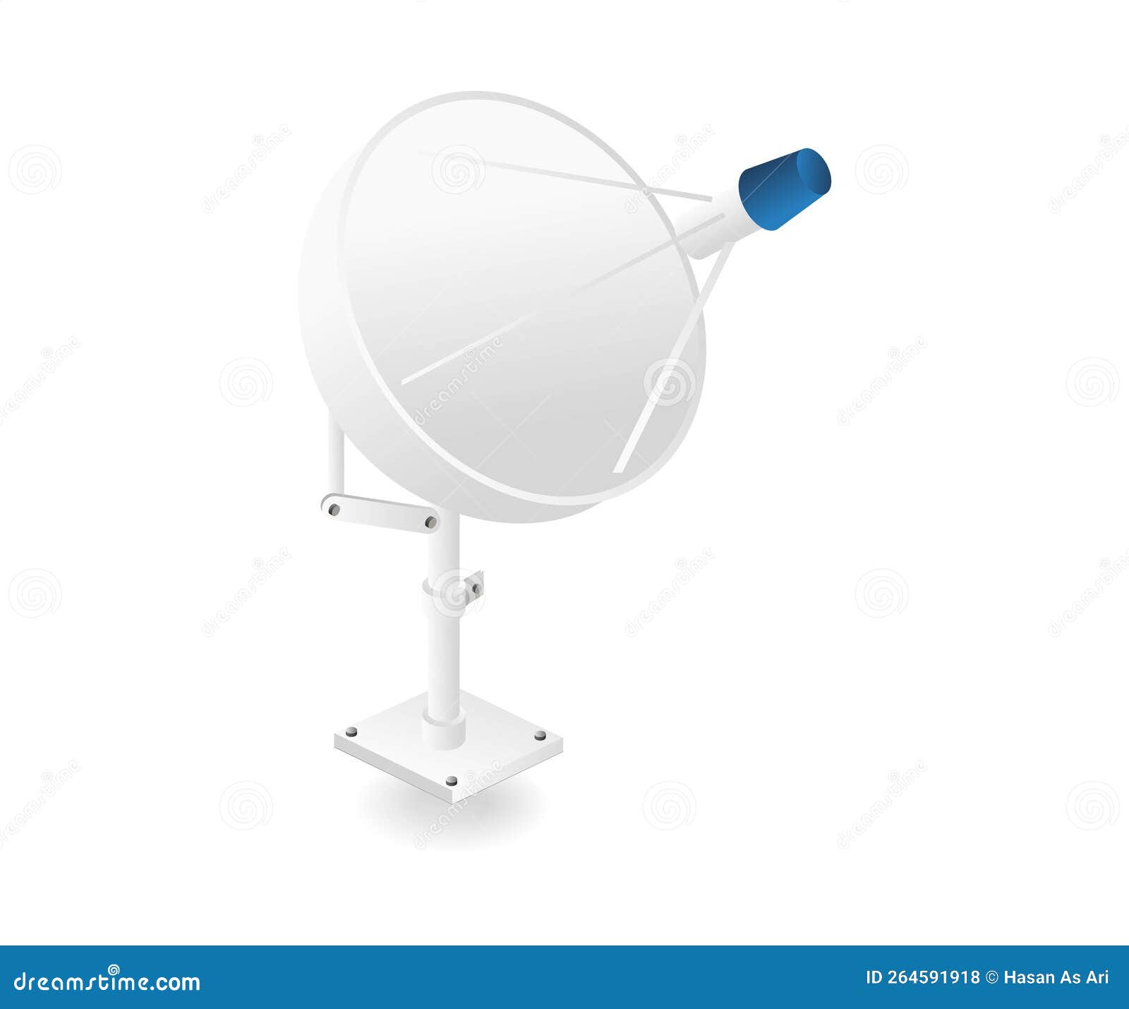 Isometric Flat Illustration of Satellite Dish Transmitter Concept Stock ...