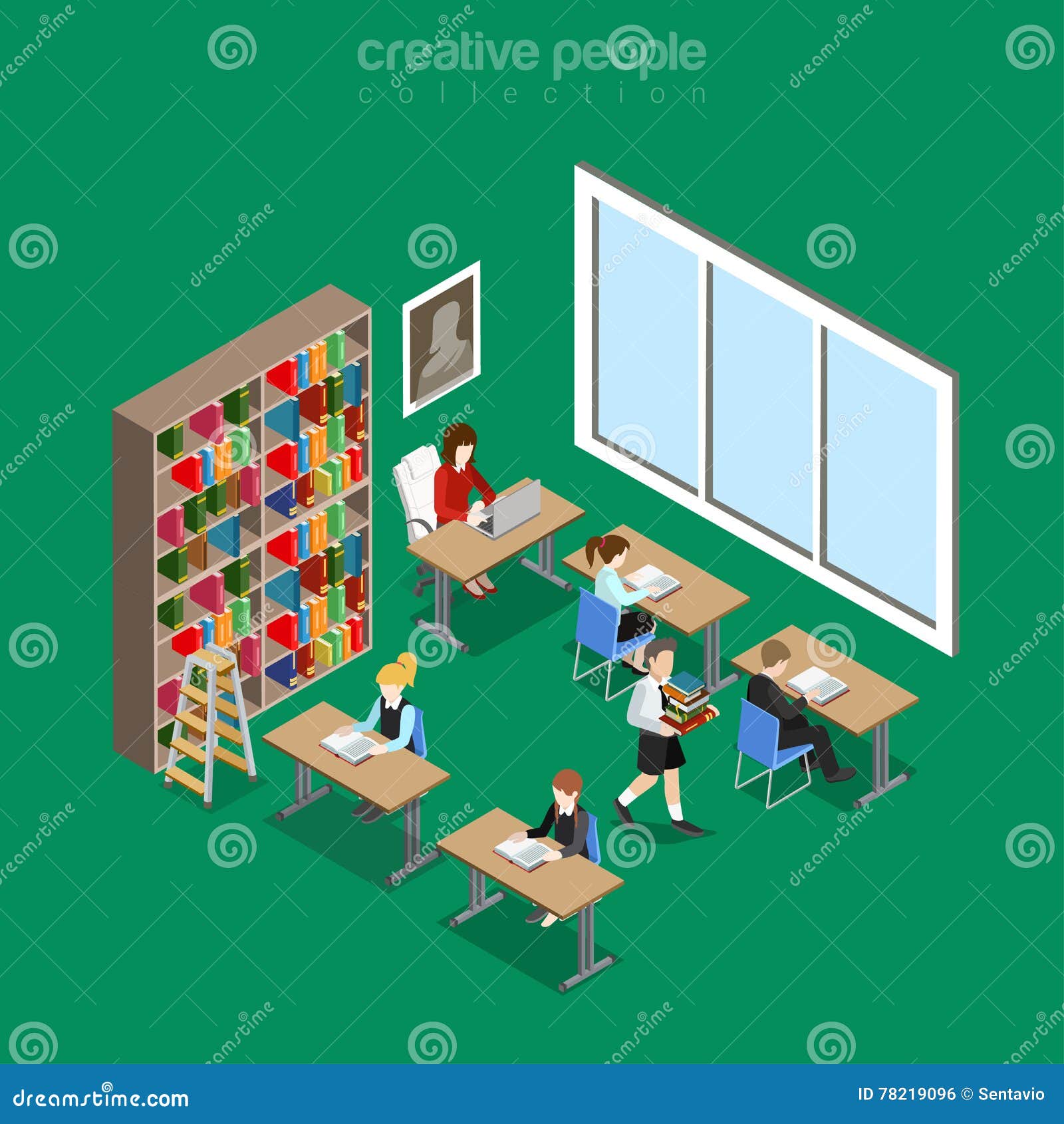 Isometric Flat Library School University Vector. E Stock Vector ... Isometric Flat Library School University Vector. E Stock Vector ...
