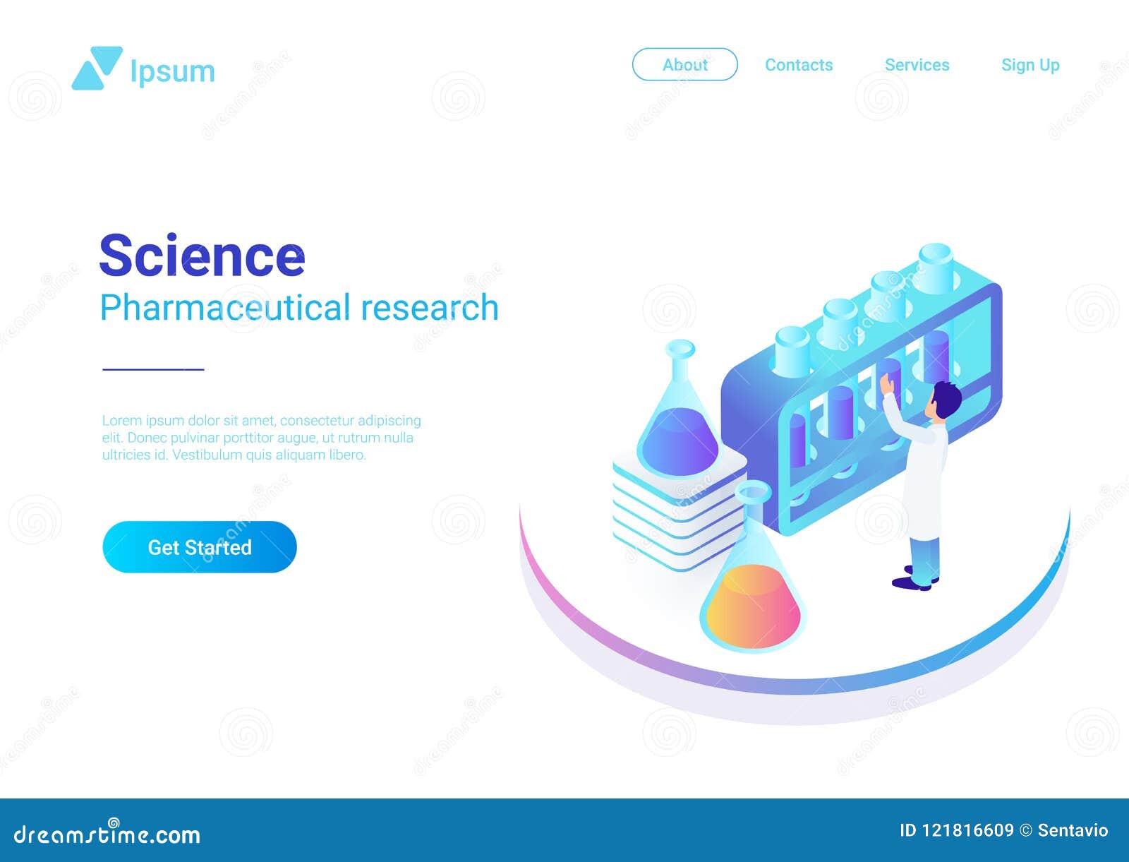 Isometric Flat Science Laboratory Vector. Scientis Stock Vector ...