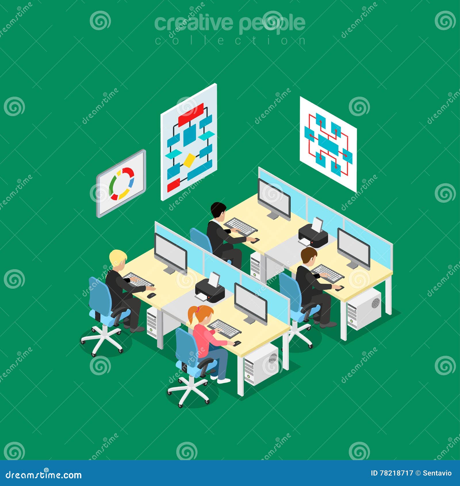 Isometric Flat Soft Engineer Office Room Vector Stock Vector ... Isometric Flat Soft Engineer Office Room Vector Stock Vector ...