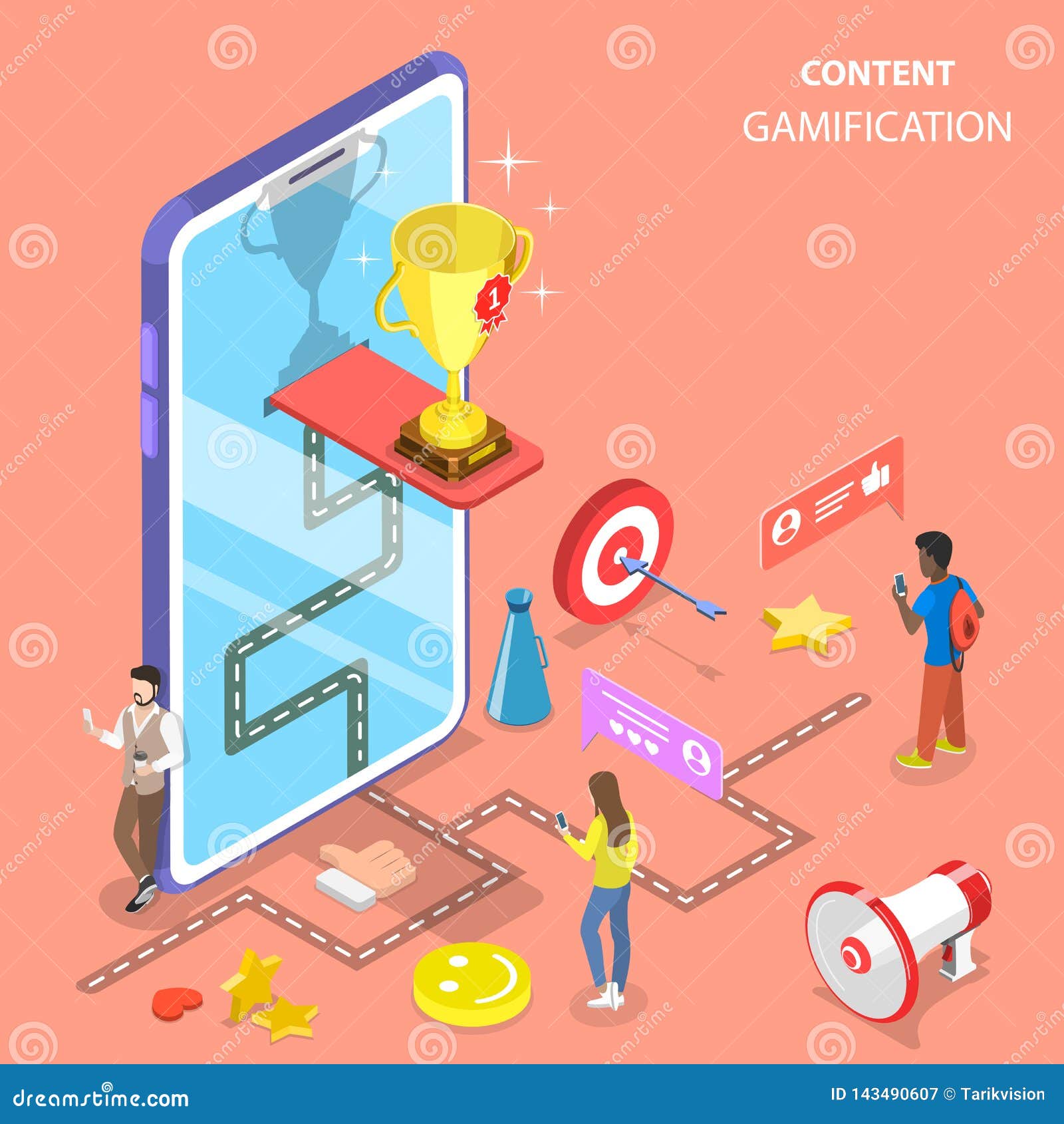 Isometric Flat Vector Concept of Gamification, Interactive Content ... Isometric Flat Vector Concept of Gamification, Interactive Content ...