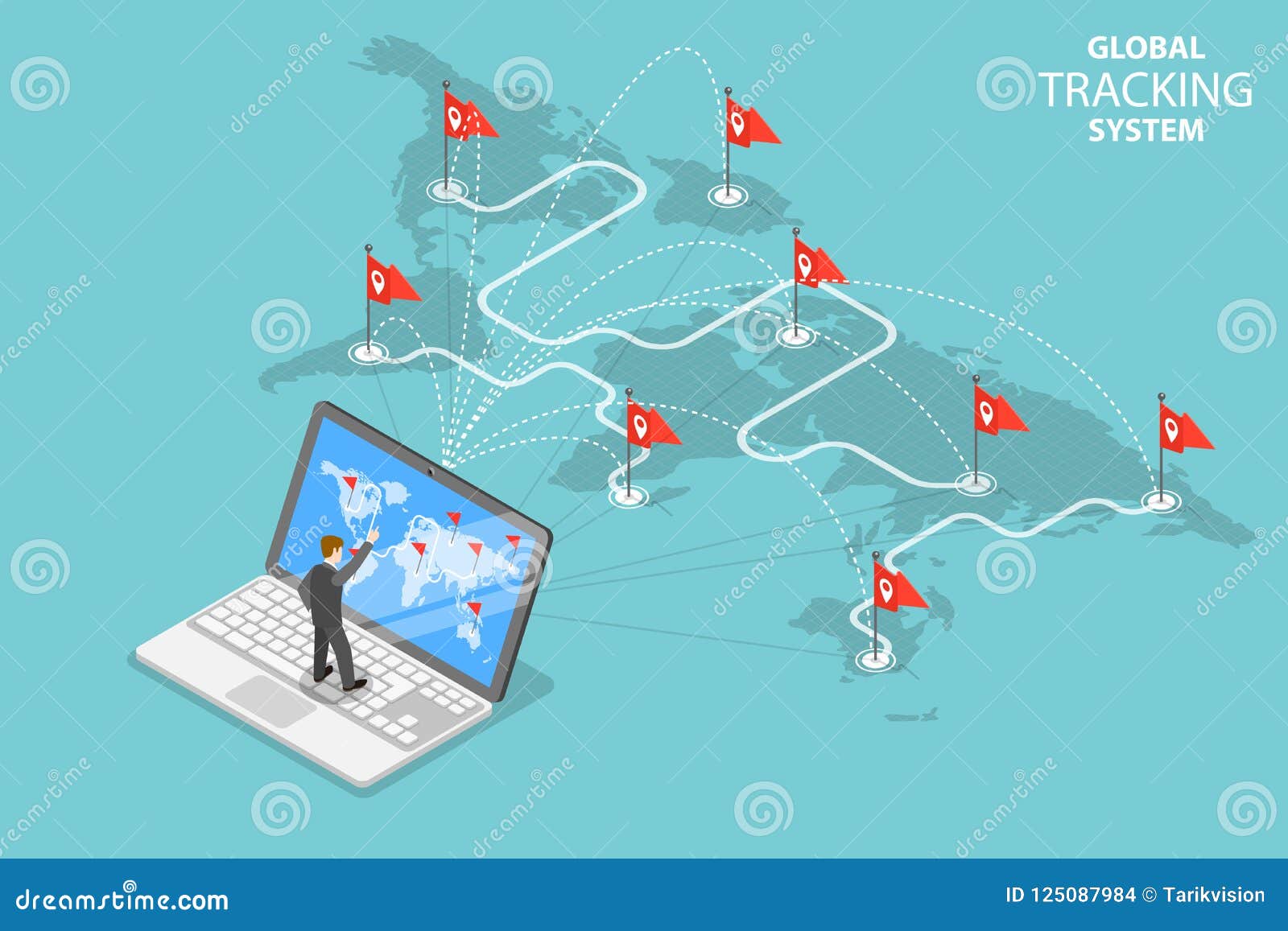 Tracking System Concept. Rfid, Radio Frequency Identification Tag ...