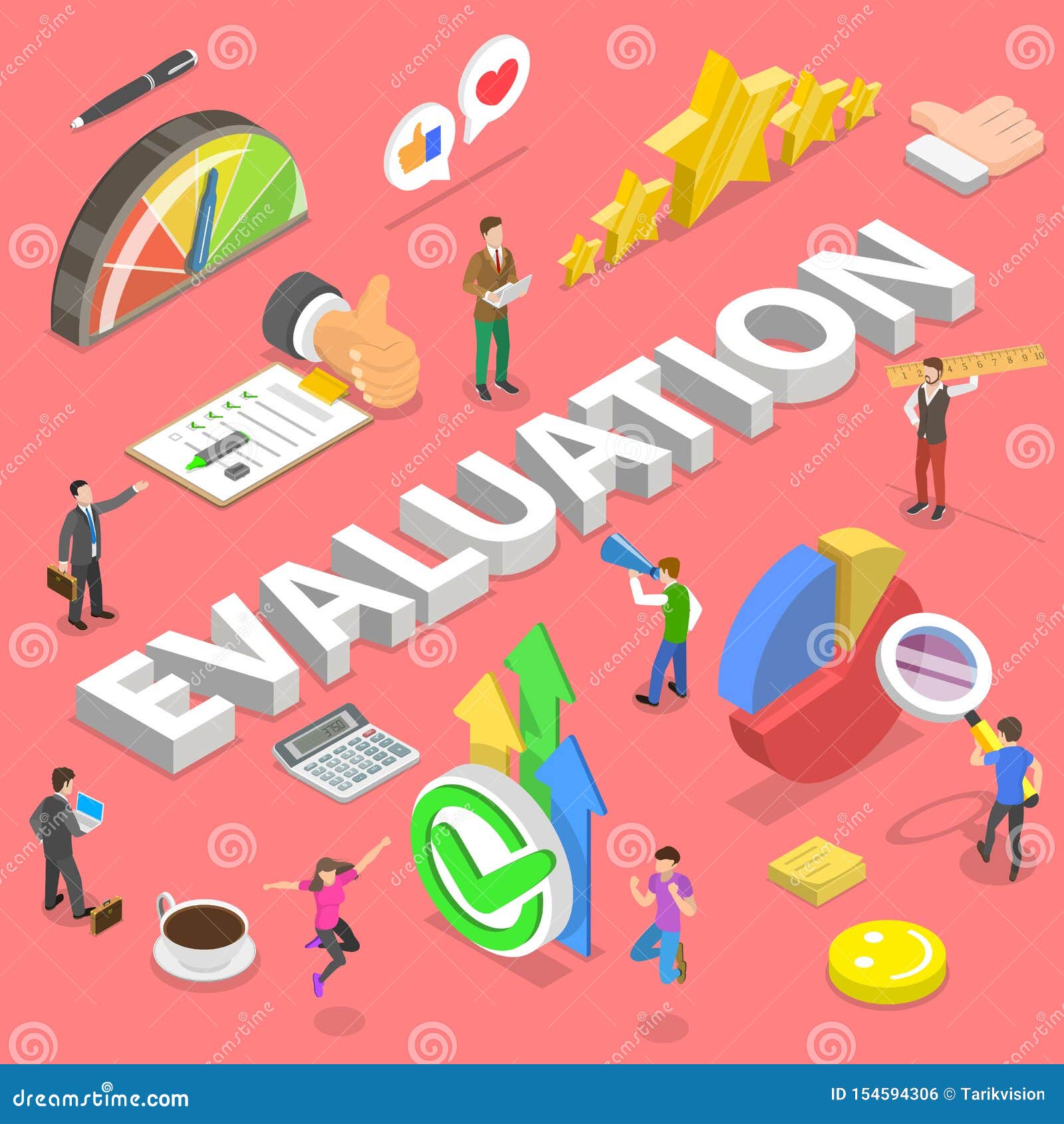 Isometric Flat Vector Concept of Services Evaluation. Stock Vector ...