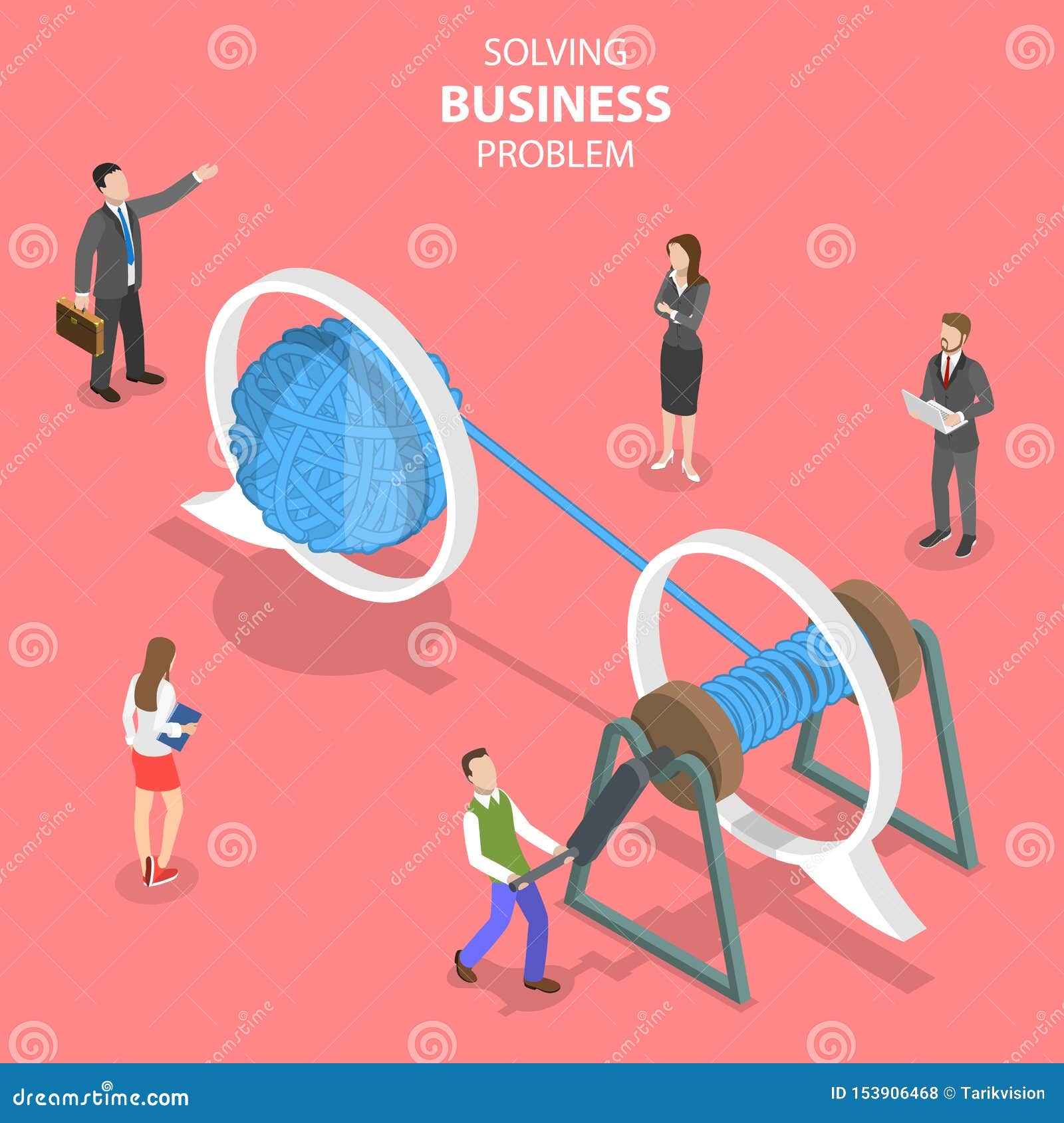 Isometric Flat Vector Concept of Soloving Business Problem, Simple ...
