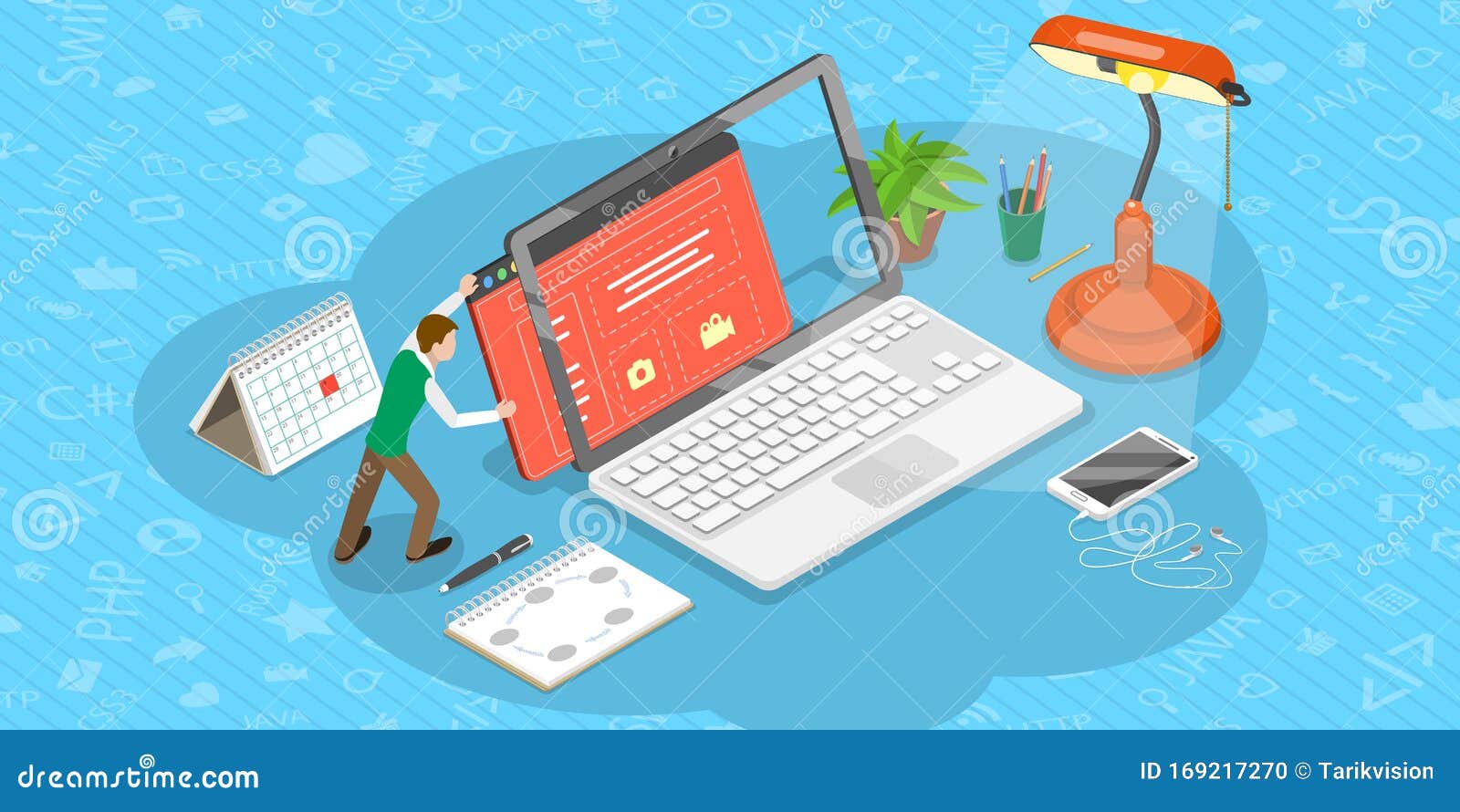 Isometric Flat Vector Concept of Web Page Design Update. Stock Vector ...