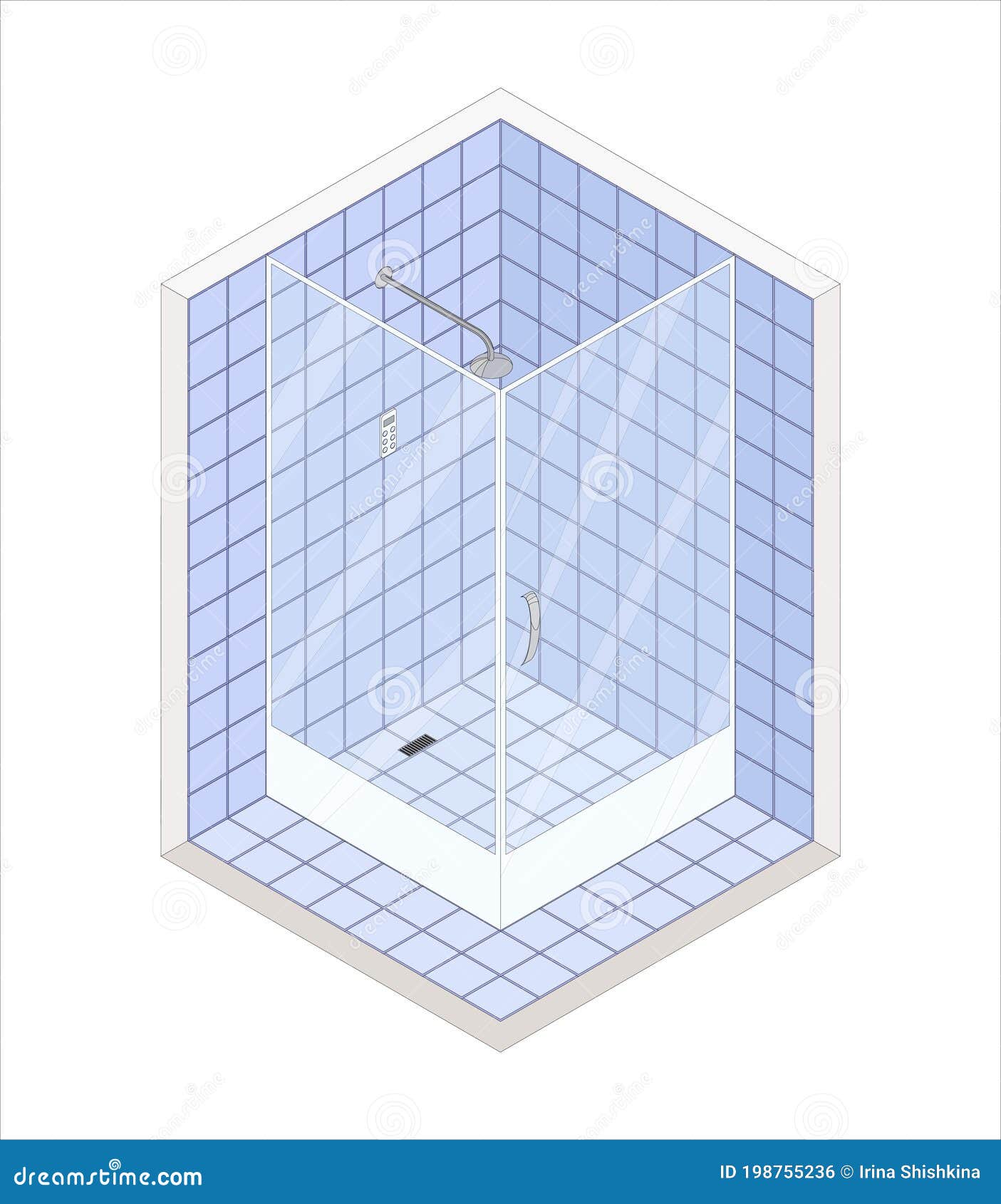 Isometric Flat Vector 3D Concept Showers Cabin Stock Vector ...
