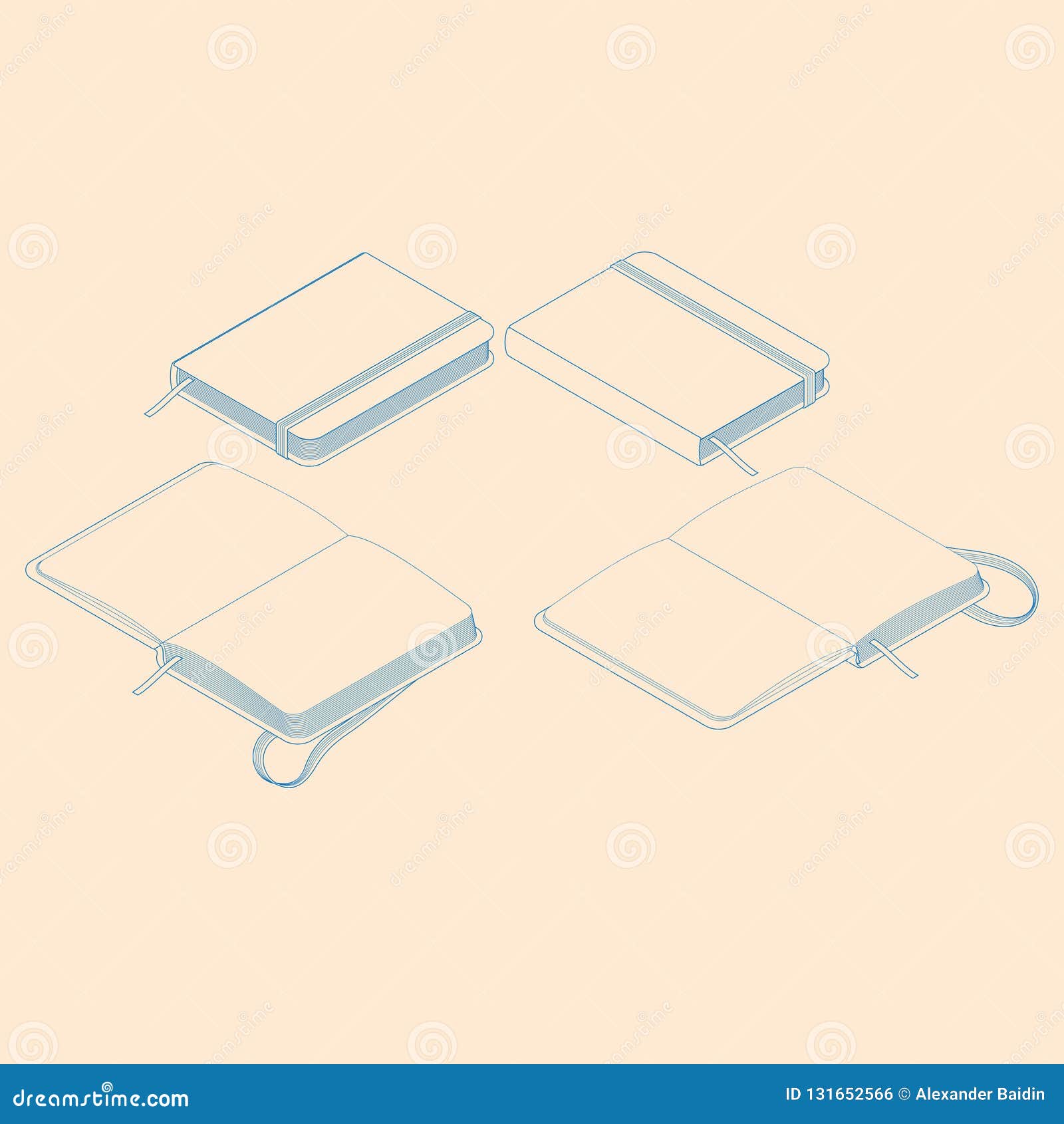 Isometric Flat Vector Illustration of Copybook Notepad. Stock Vector - Illustration of booklet ...