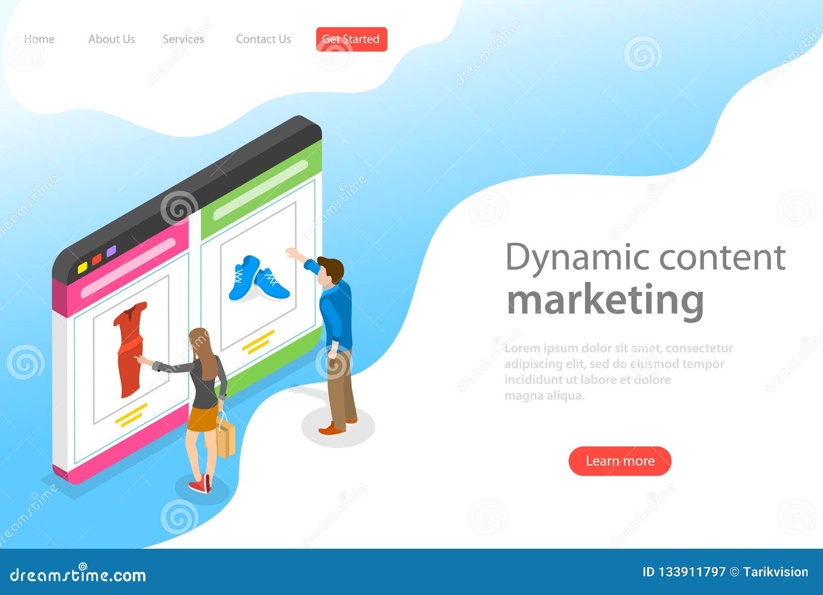 Isometric Flat Vector Landing Page Template of Behavioral Digital ... Isometric Flat Vector Landing Page Template of Behavioral Digital ...