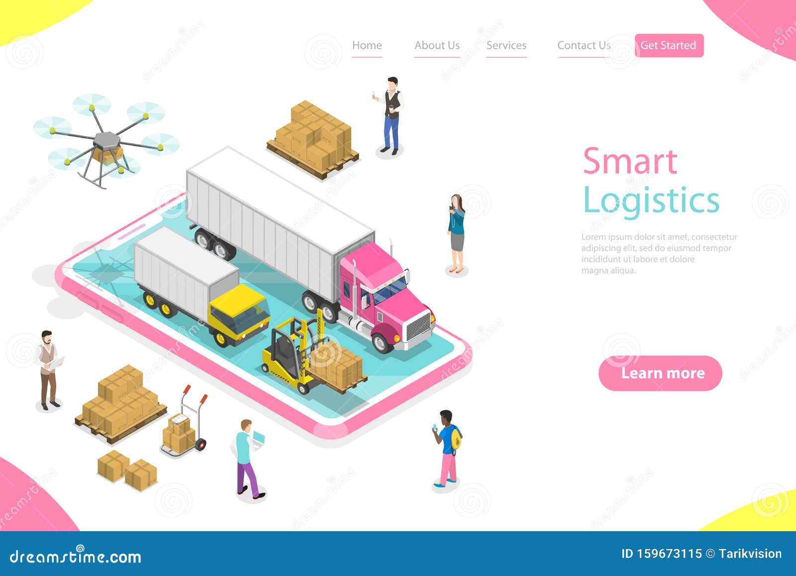 Smart Logistics Report Brochure, Flyer Template With Inbound-Outbound ...