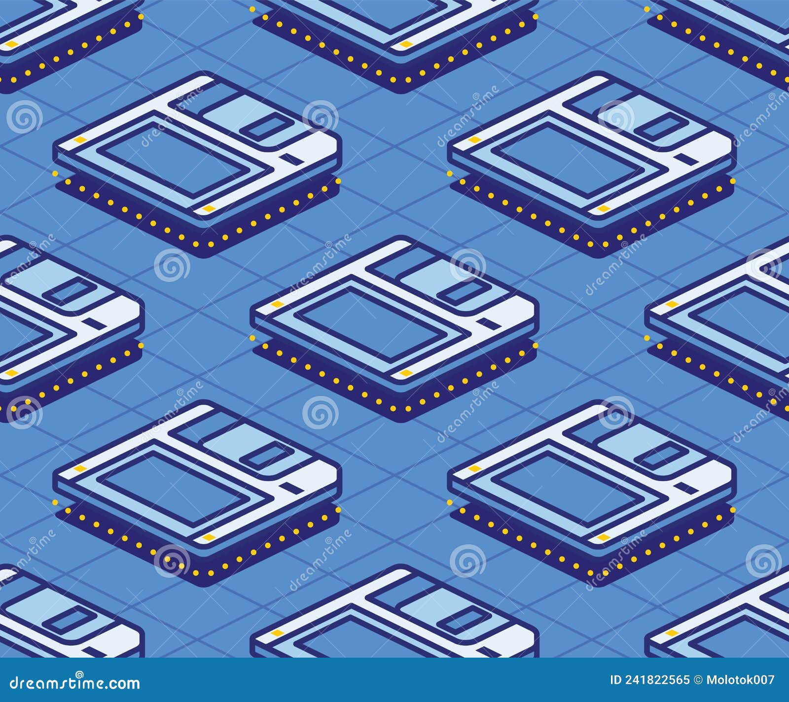 Isometric Floppy Magnetic Disk Seamless Pattern. Concept 80s and 90s ...