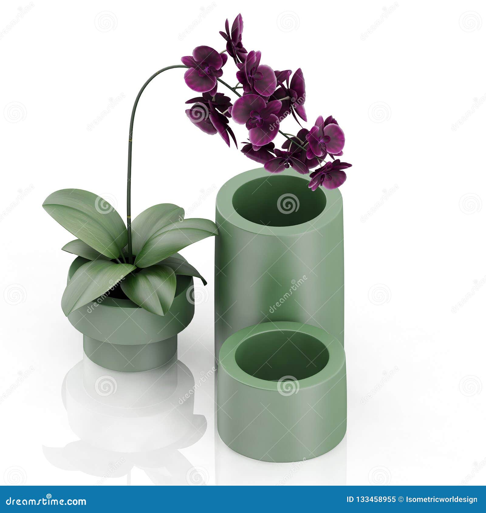 Isometric Flower 3D Rendering Stock Illustration - Illustration of ...