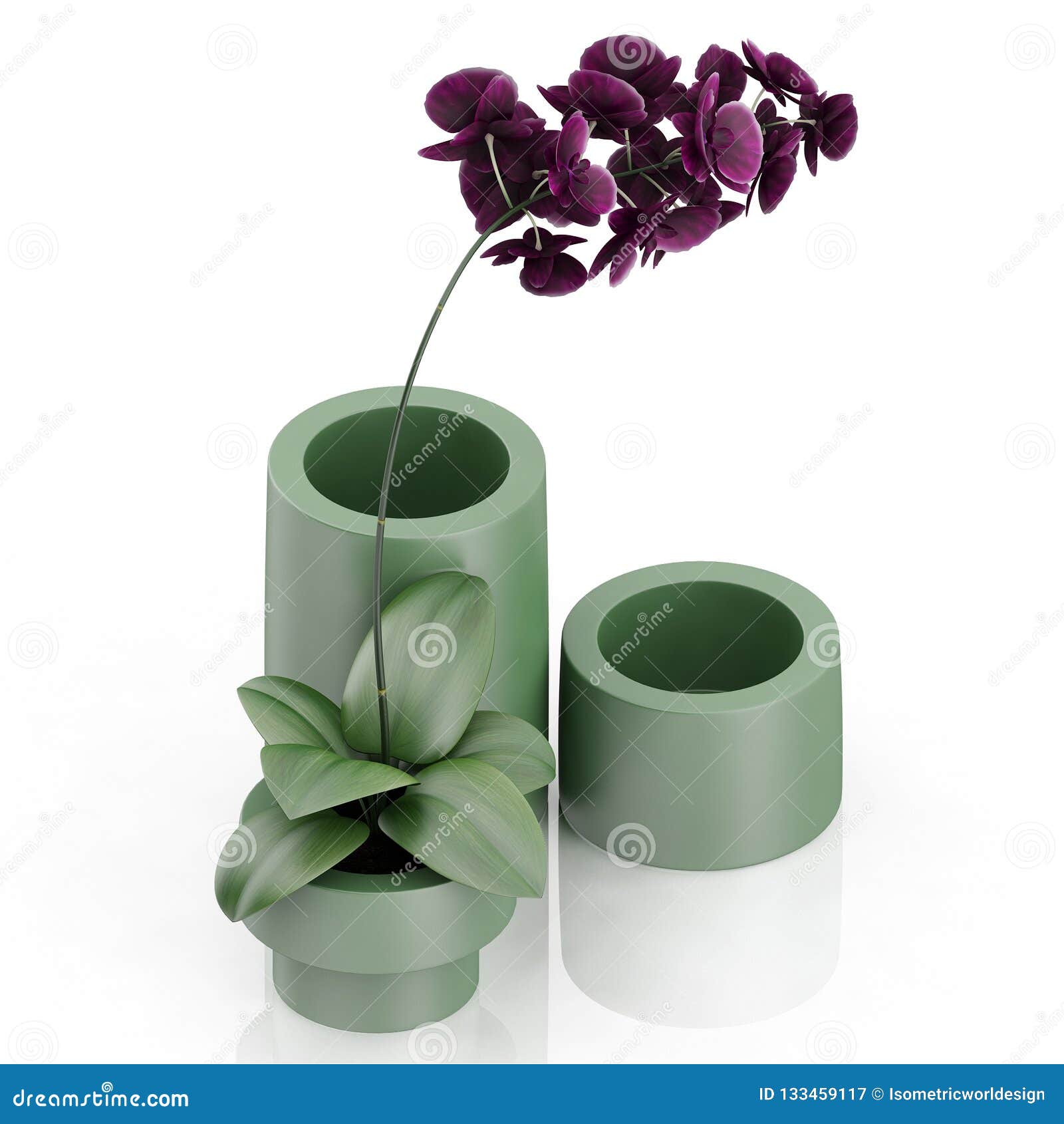 Isometric Flower 3D Rendering Stock Illustration - Illustration of ...