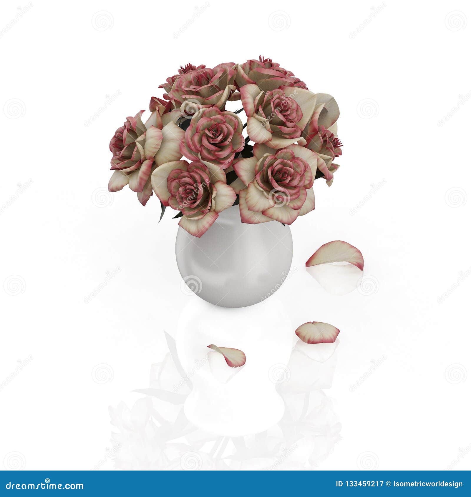 Isometric Flower 3D Rendering Stock Illustration - Illustration of ...