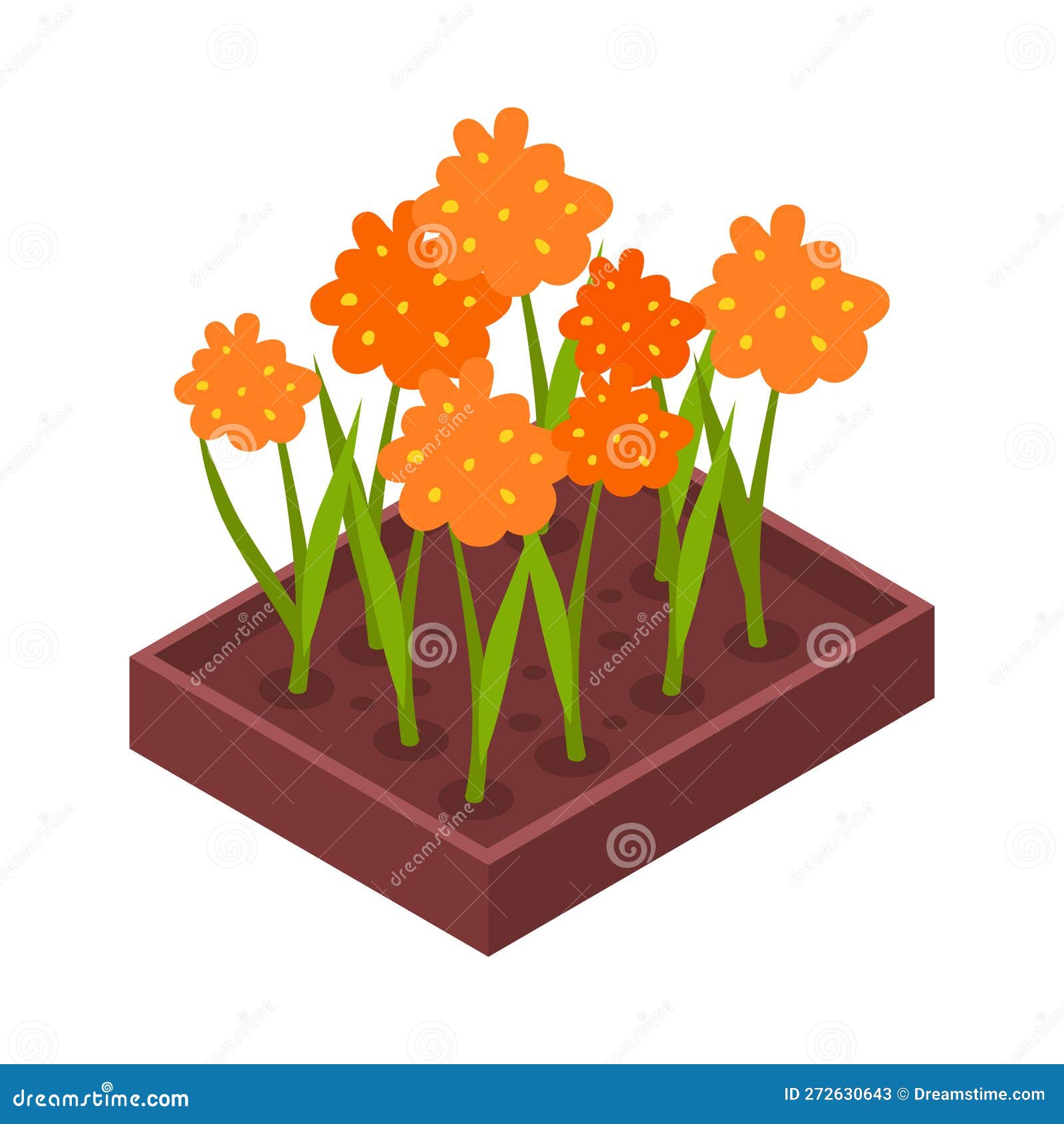 Isometric Flowerbed Icon stock vector. Illustration of horticulture ...