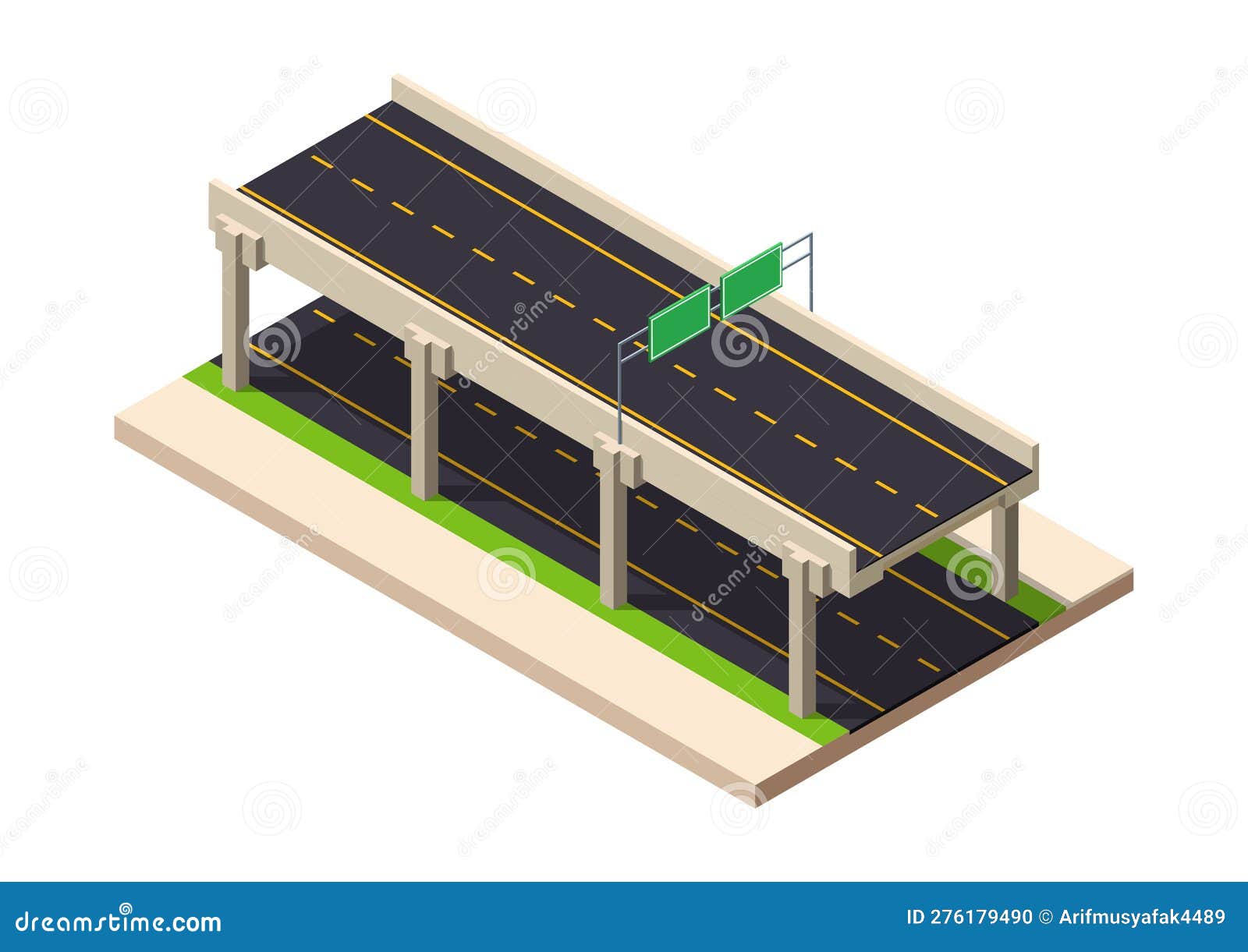 Isometric flyover highway stock vector. Illustration of chart - 276179490