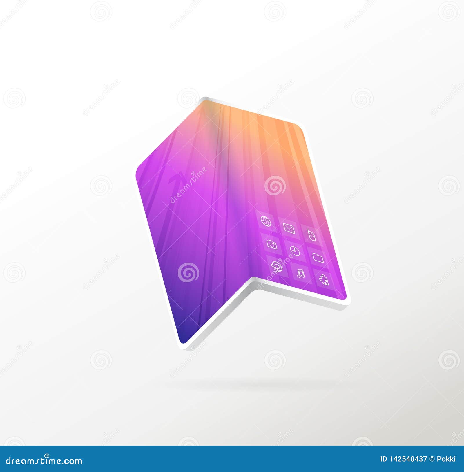 Isometric Foldable Smartphone Vector Illustration Background Template ...