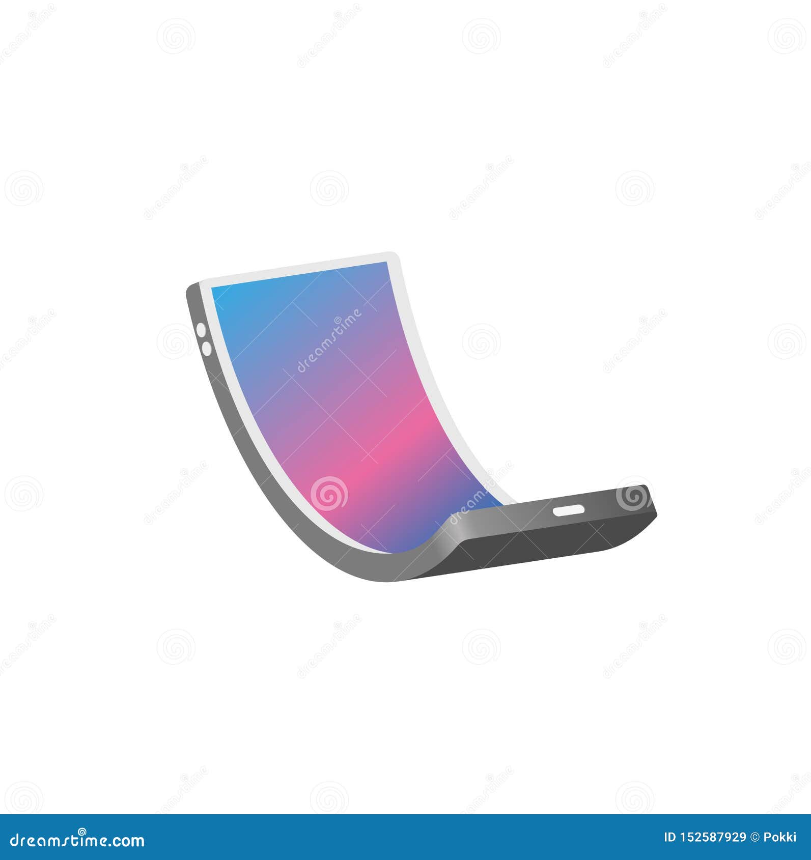 Isometric Foldable Smartphone Vector Illustration Background Template ...
