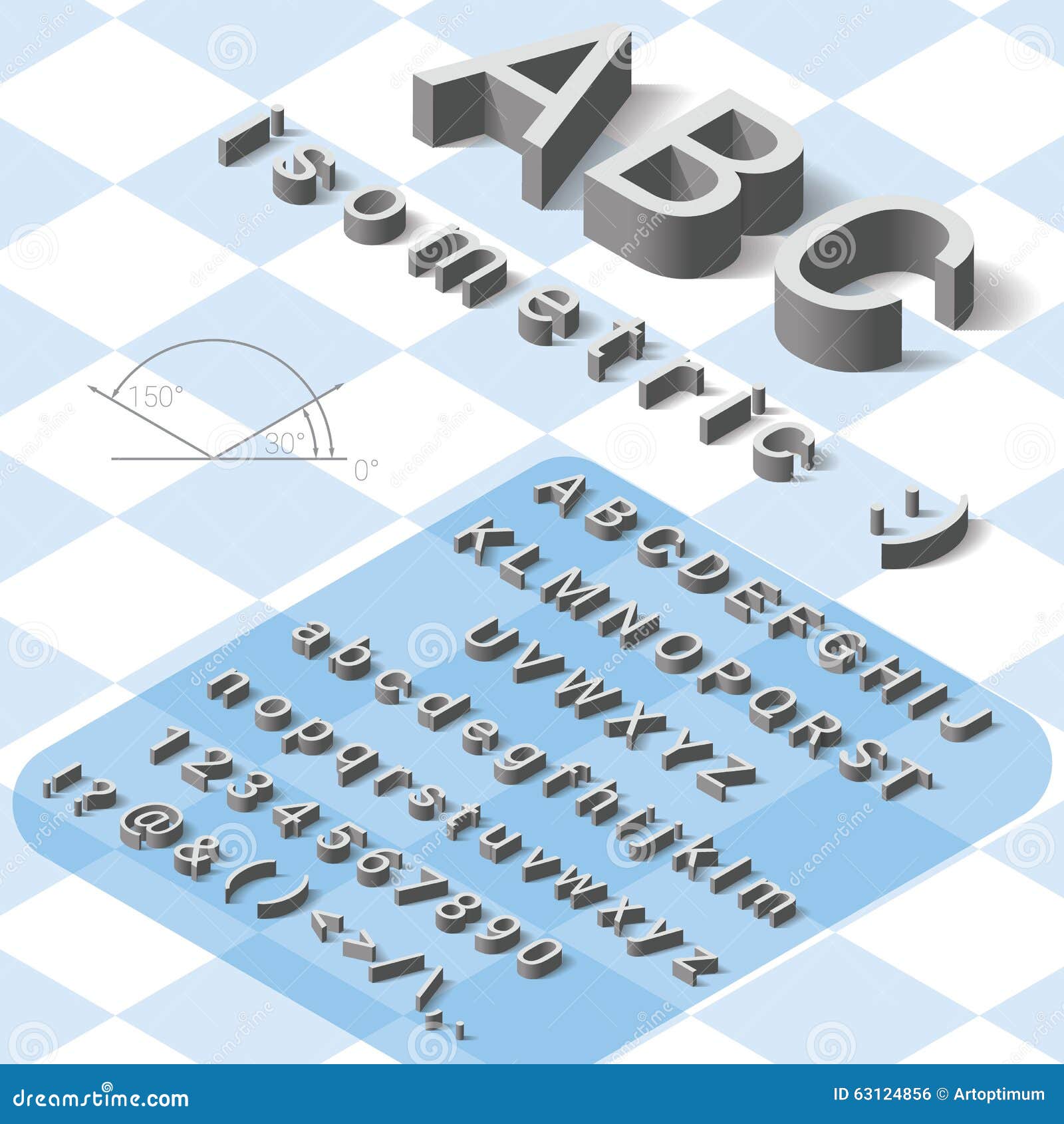 Isometric Font Alphabet with Drop Shadow on White Stock Vector ...