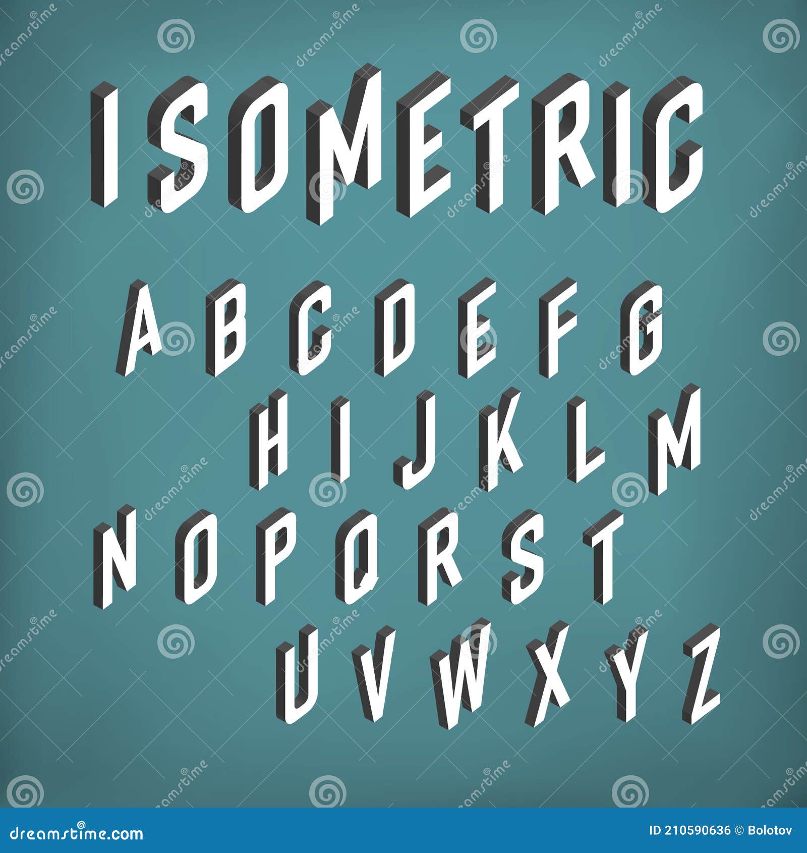 Isometric Font Alphabet. Vector Letters Stock Vector - Illustration of ...