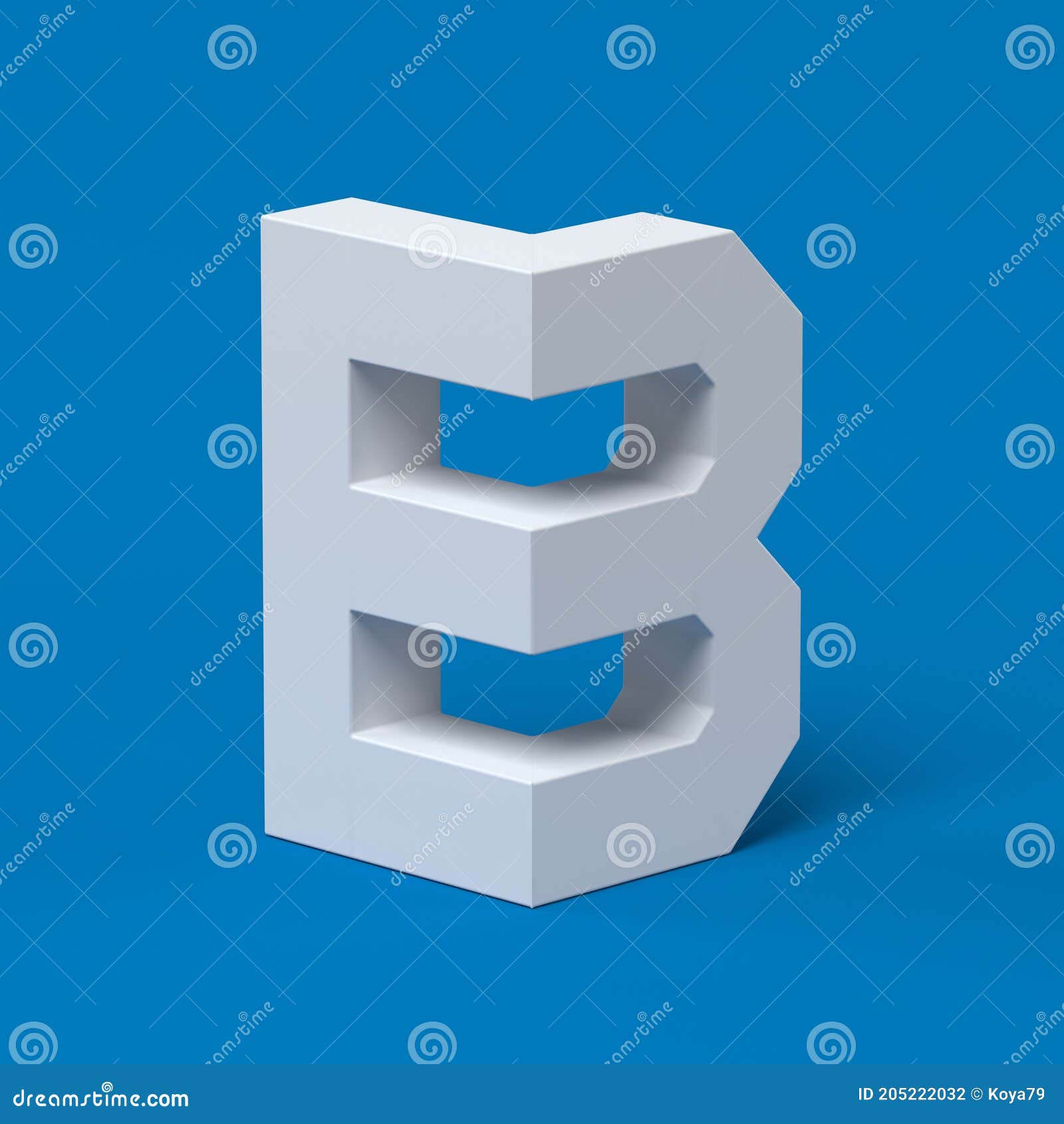Isometric Font 3d Rendering Letter B Stock Illustration - Illustration ...