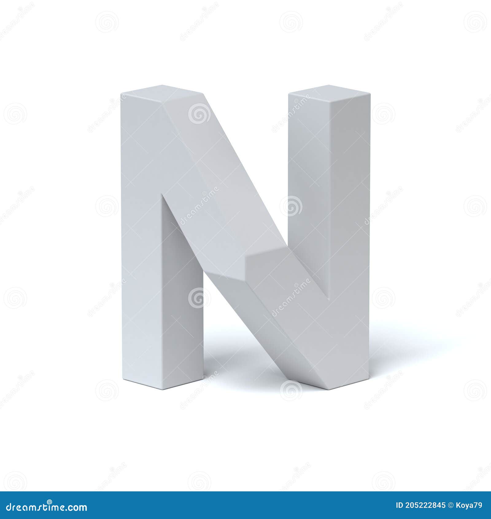 Isometric Font 3d Rendering Letter N Stock Illustration - Illustration ...