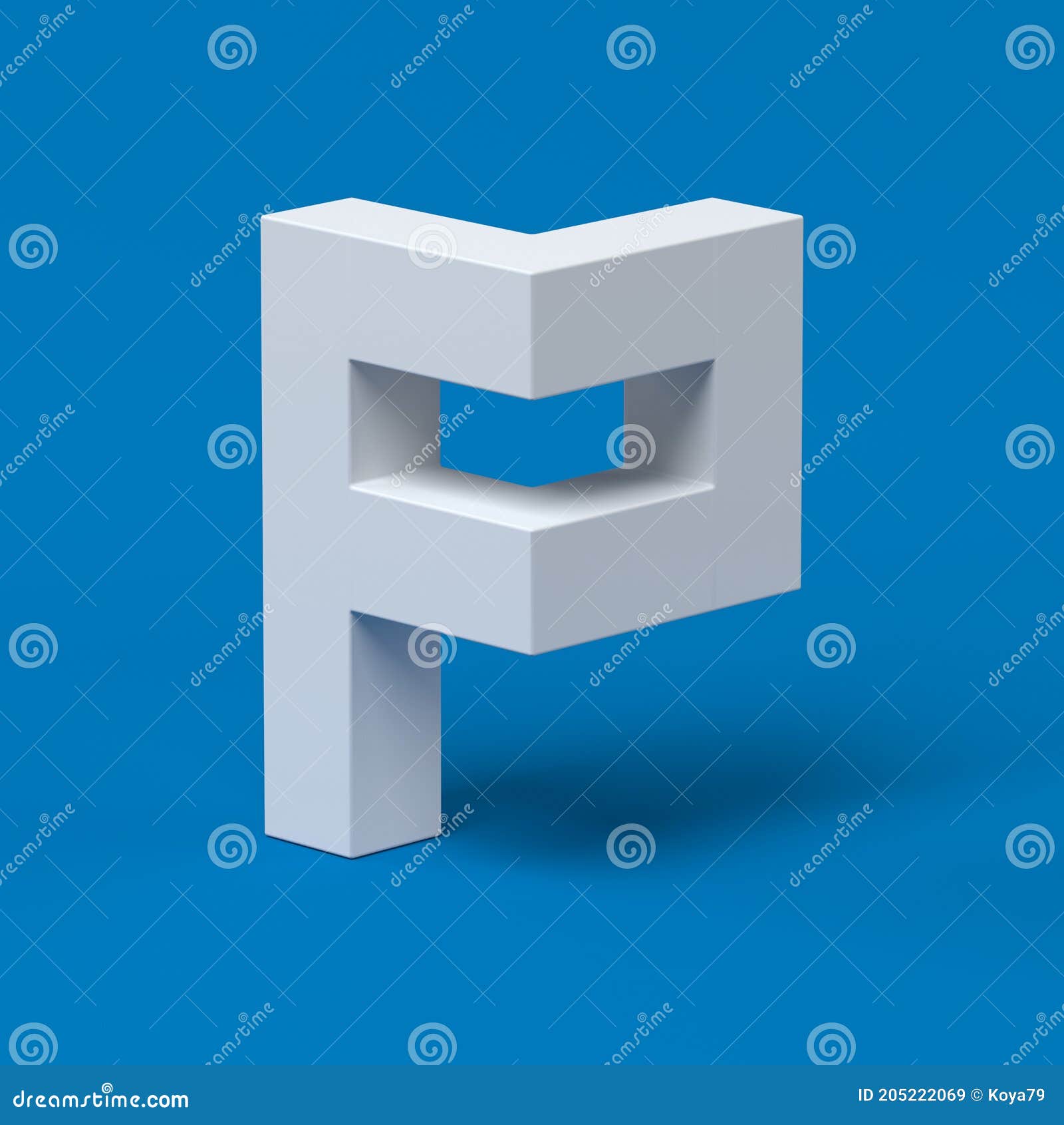 Isometric Font 3d Rendering Letter P Stock Illustration - Illustration ...