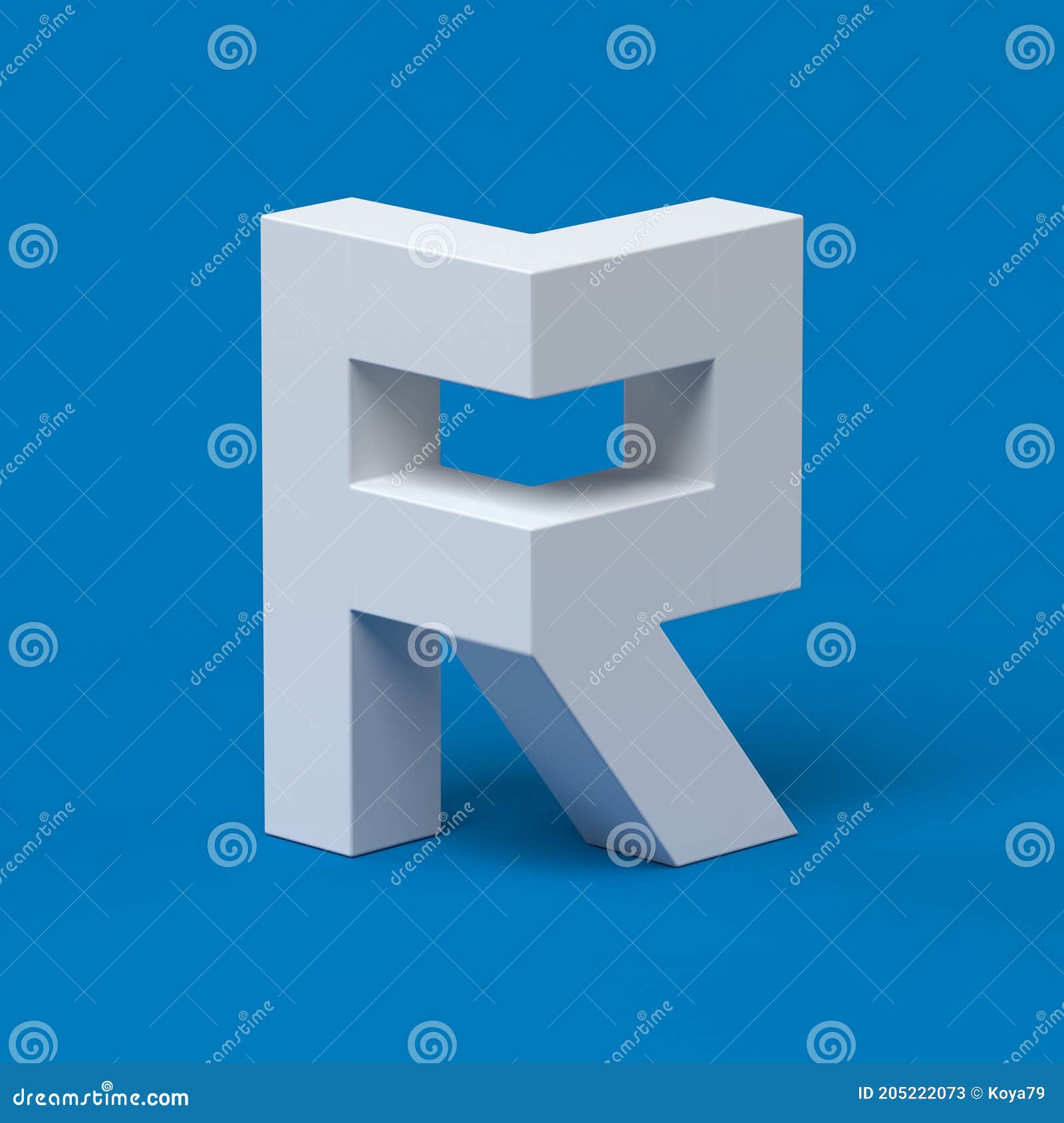 Isometric Font 3d Rendering Letter R Stock Illustration - Illustration ...