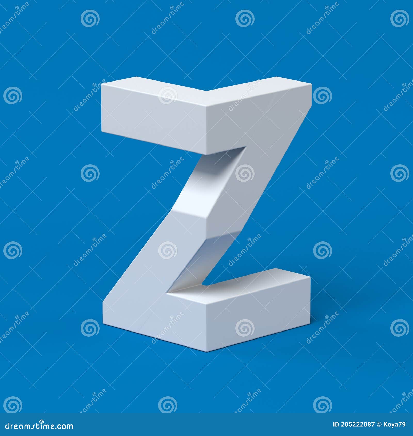 Isometric Font 3d Rendering Letter Z Stock Illustration - Illustration ...