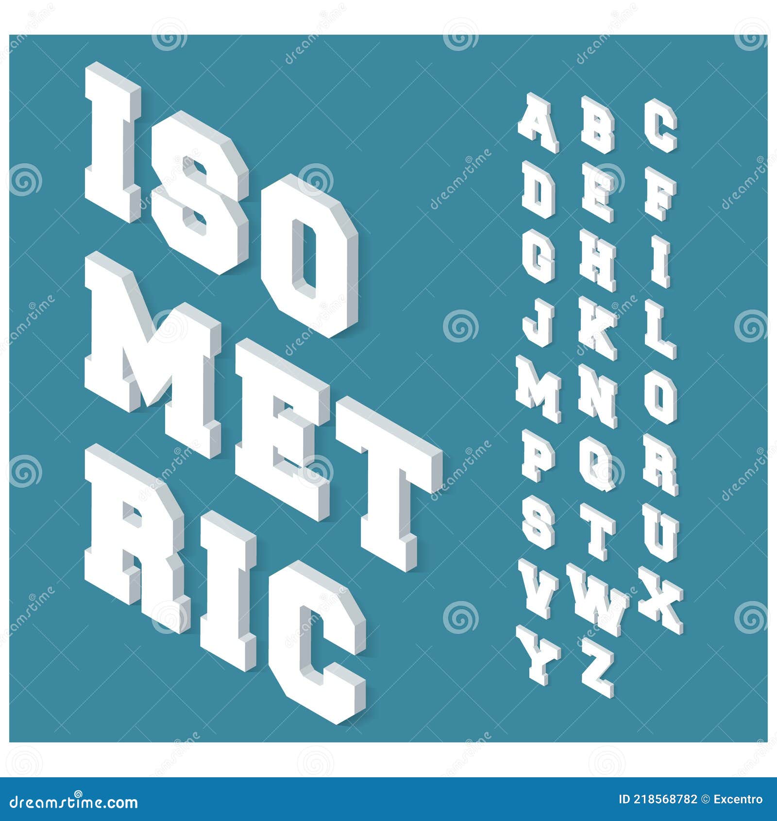 Isometric font stock vector. Illustration of object - 218568782