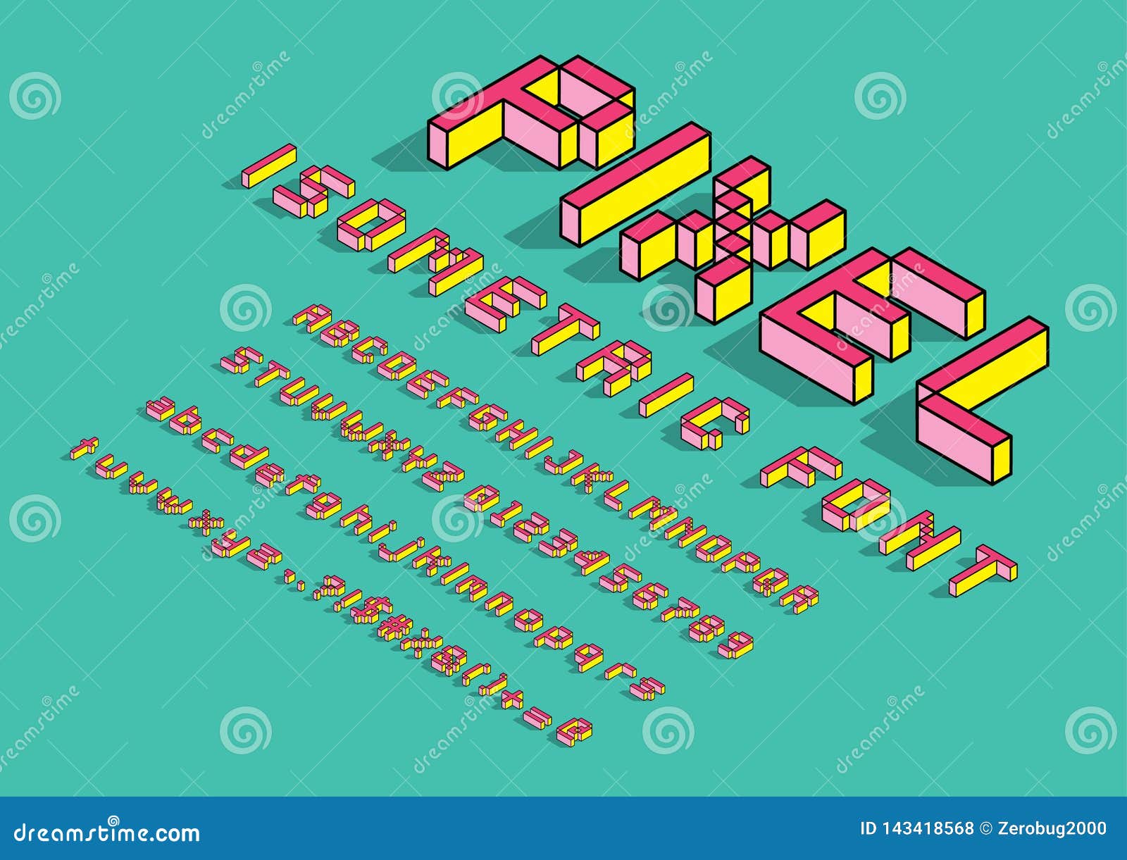 Isometric font stock vector. Illustration of lowercase - 143418568